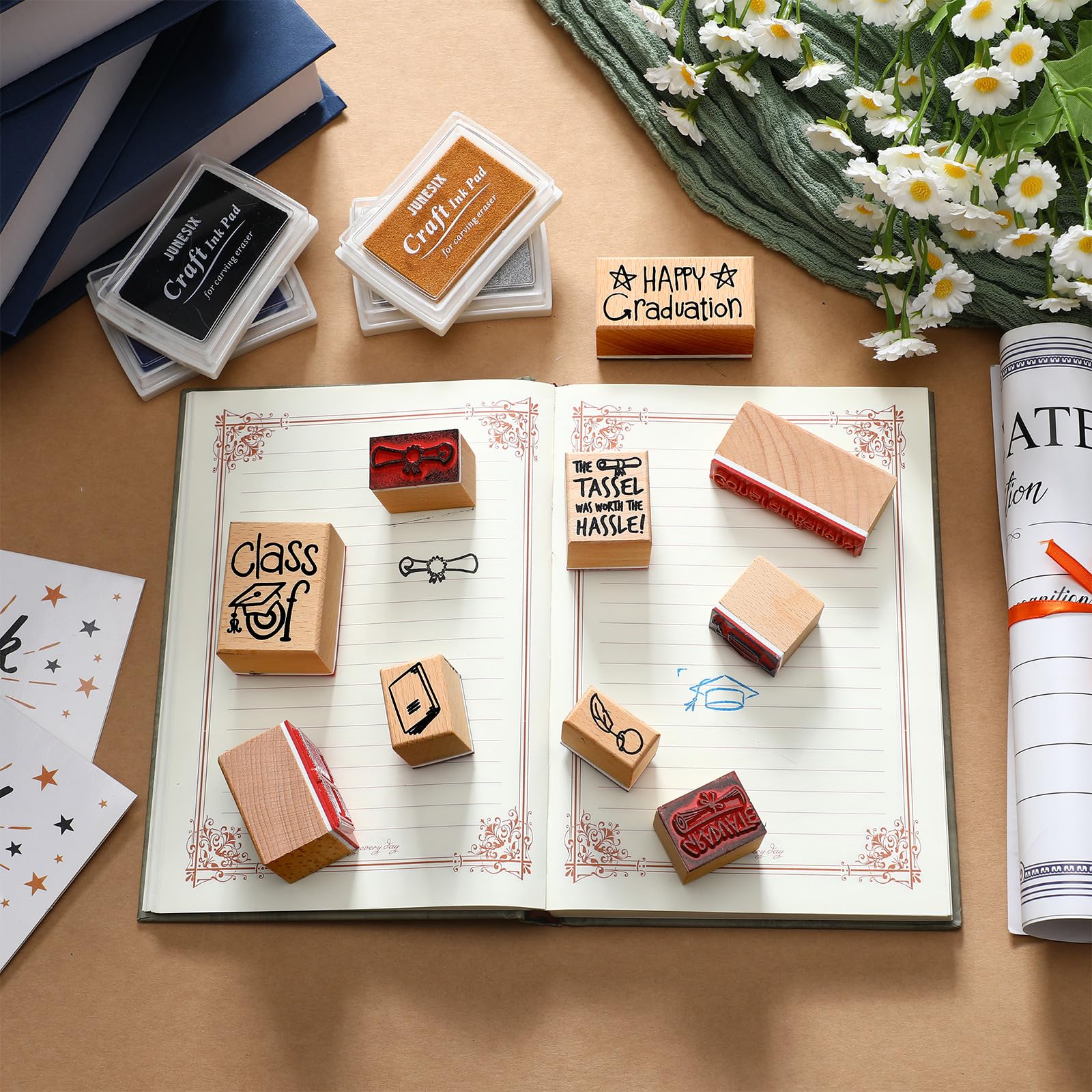 Snapklik.com : Sinload 10 Pcs Graduation Stamps For Card Making 10 ...