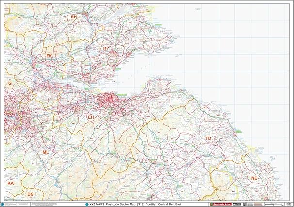 Amazon | XYZ Postcode Sector Map - (S)18 - Scottish Central Belt East ...