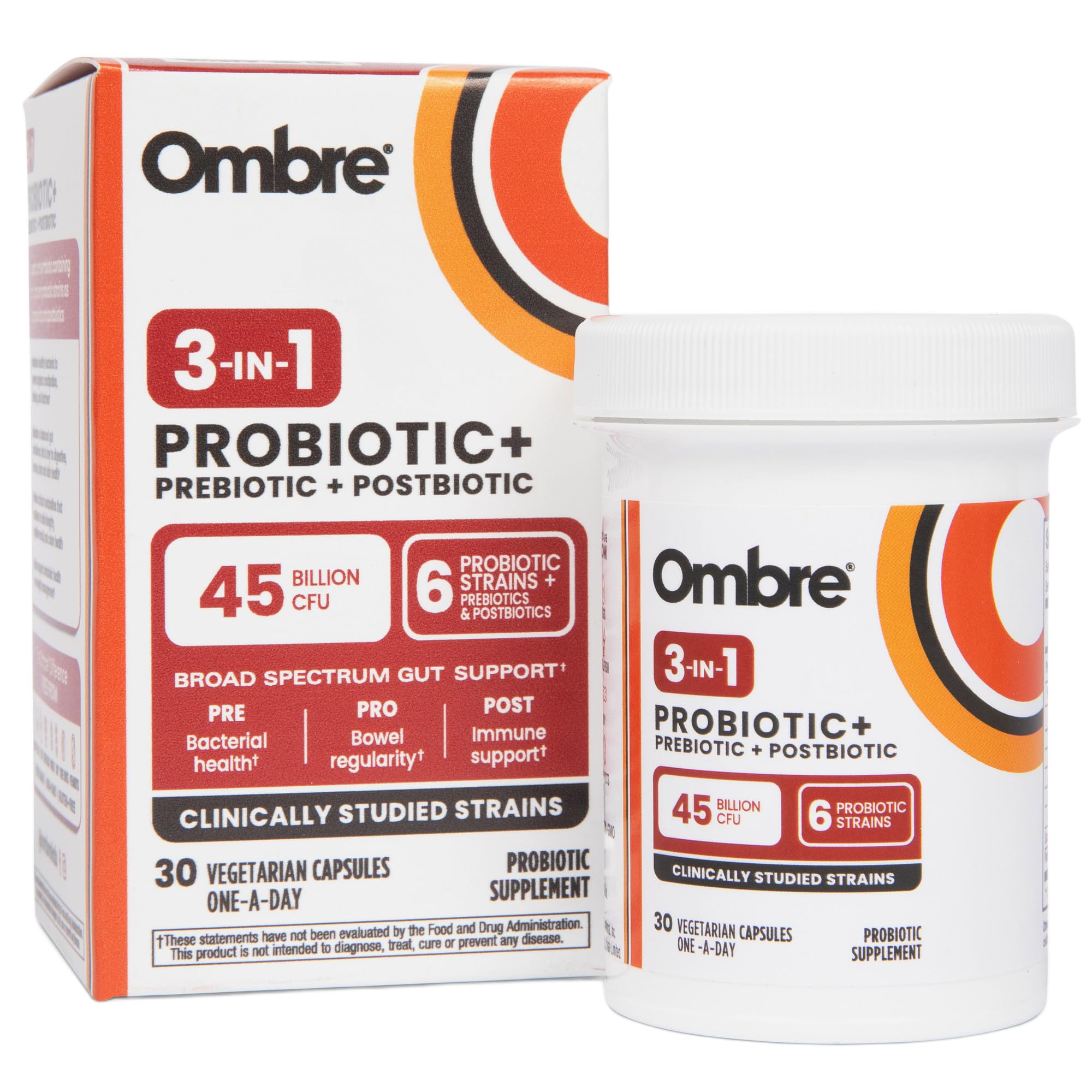 Amazon.com: Ombre 3-in-1 Probiotic, Prebiotic and Postbiotic for ...