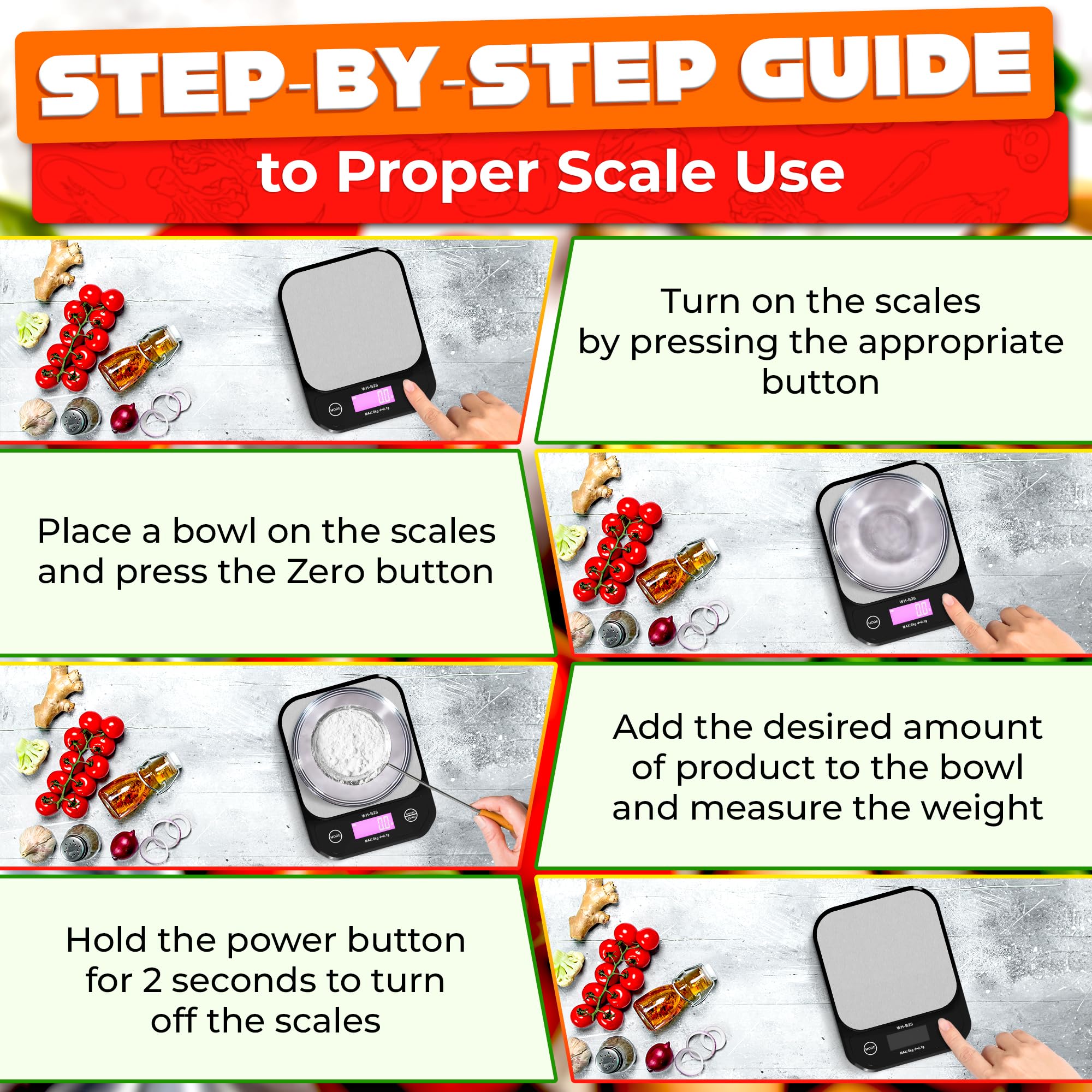 Snapklik.com : 11lb/5kg Digital Food Scales For Kitchen - Kitchen Scale ...