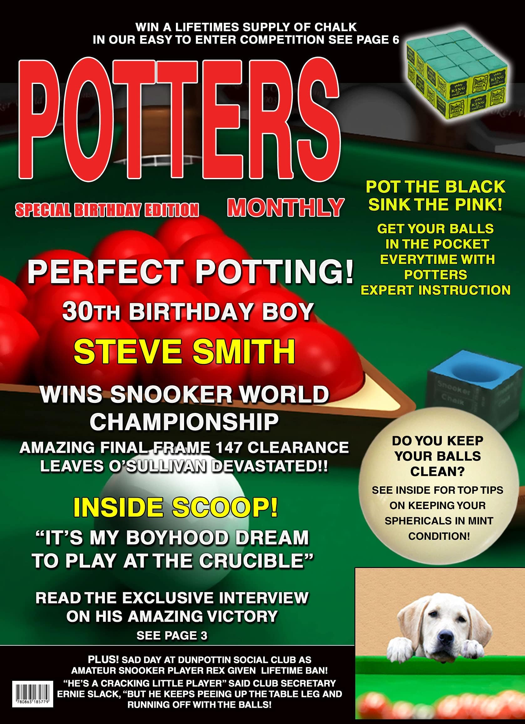 Personalised Men's Snooker Funny Spoof Birthday Greeting Card : Amazon ...