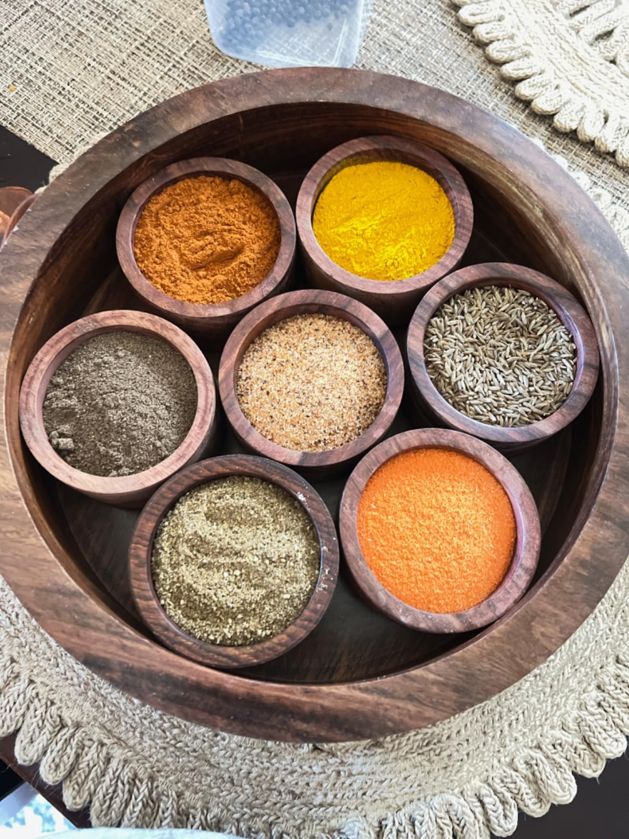 Amazon.com: Masala box spice dabba Handicraft Pakka Sheesham Wooden ...