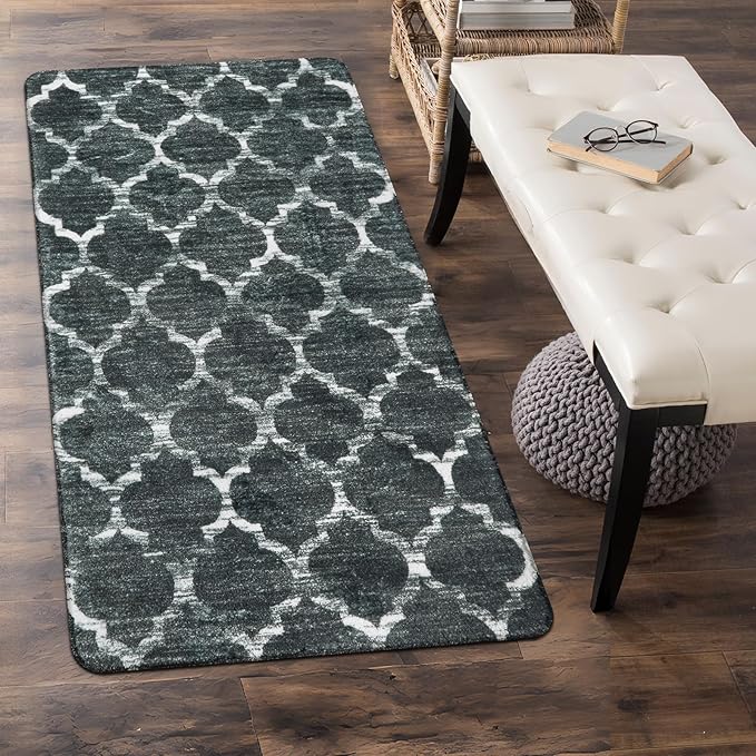 Amazon.com: Lahome Moroccan Grey Runner Rug for Hallway - 2x4 Rug ...