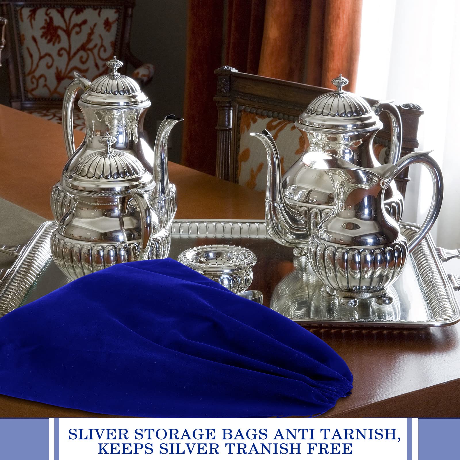 Snapklik.com : Ferraycle 6 Pcs Silver Storage Bags Anti Tarnish Storage ...