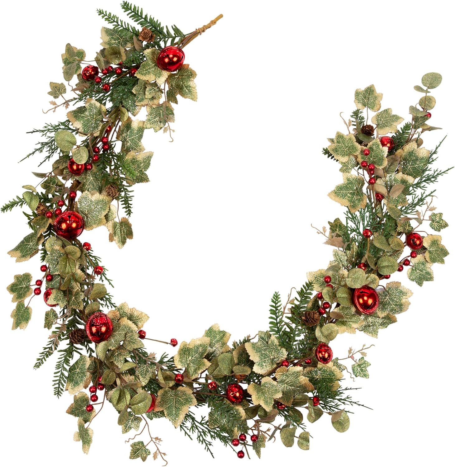 Buy VGIA 5 Feet Artificial Christmas Garland Glitter Garland With Red buy-vgia-5-feet-artificial-christmas-garland-glitter-garland-with-red