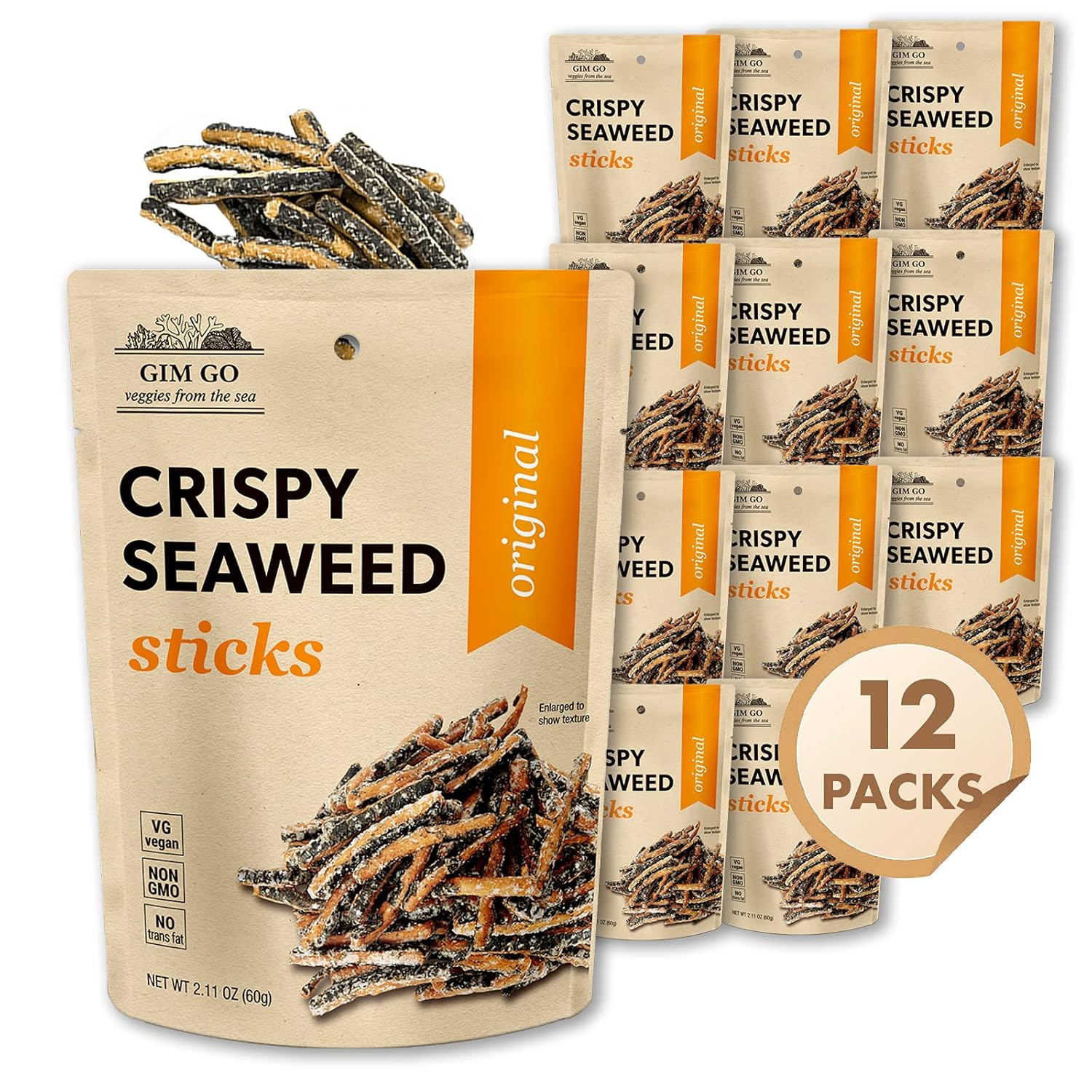 Amazon.com: Gimgo On the Go Healthy Vegan Seaweed Crunchy Snacks, Low ...