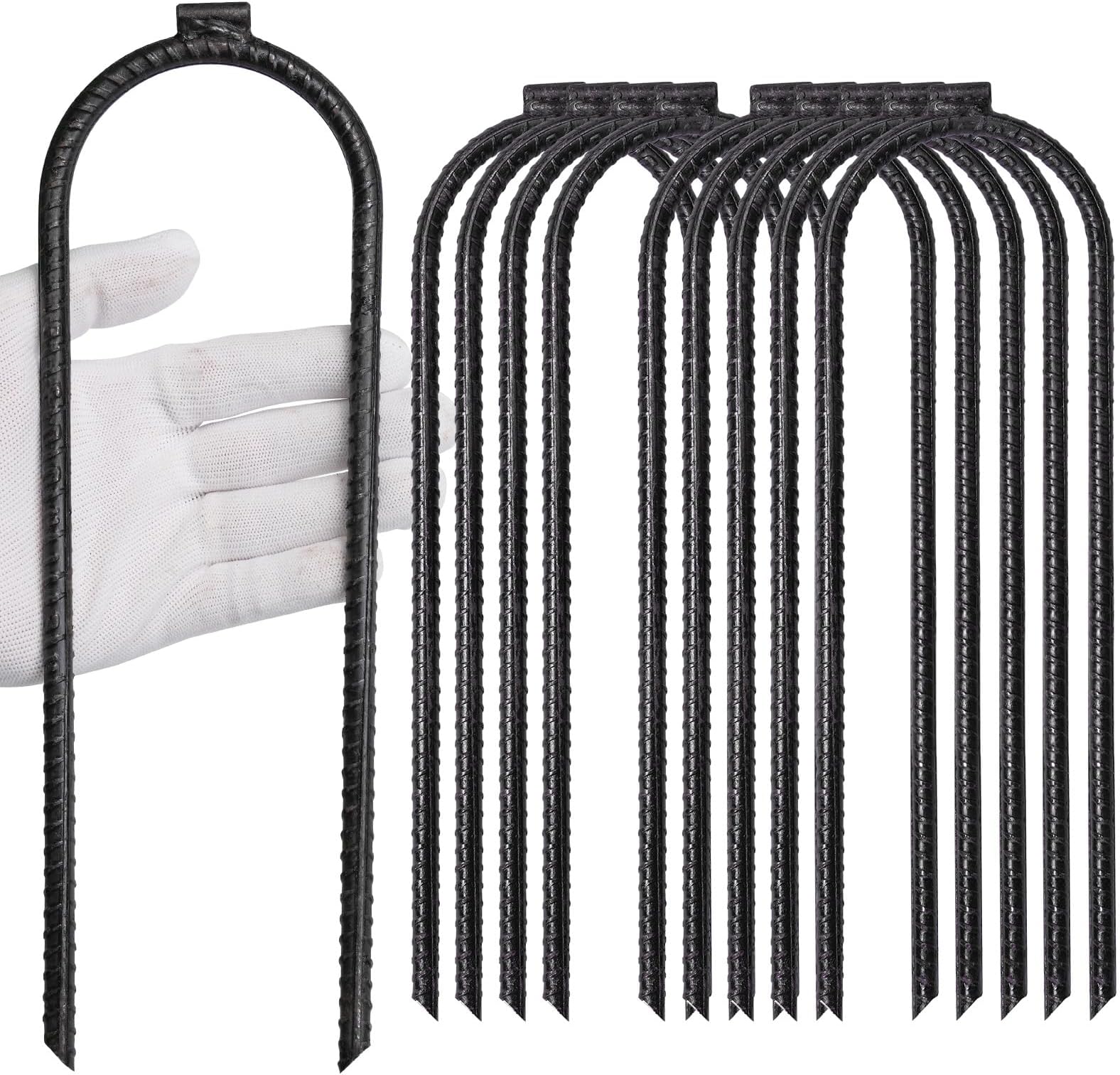 Amazon.com : Extra-Large 10"x3" Heavy Rebar Trampoline Wind Stakes ...