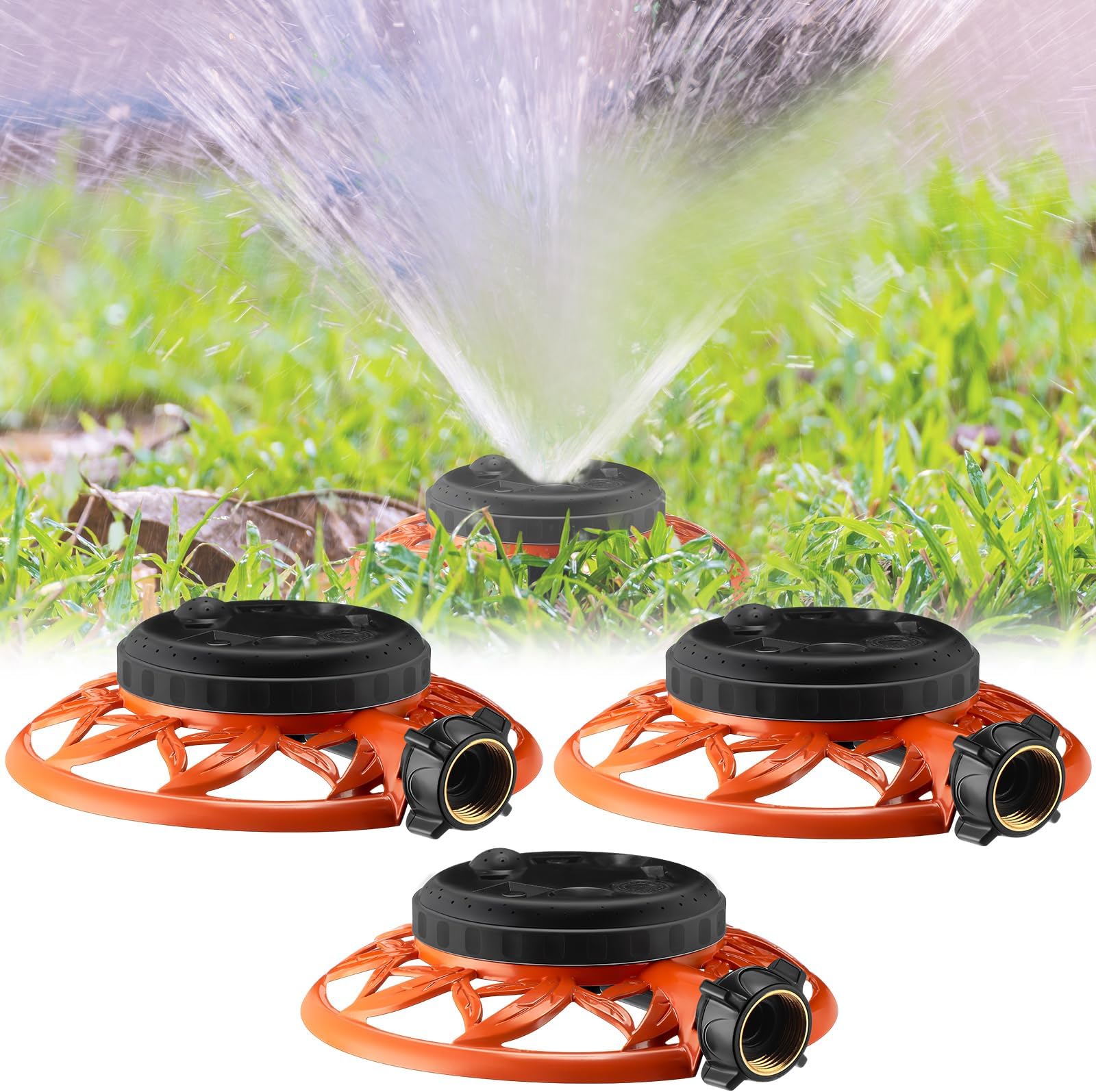 Amazon.com : Ninehaoou 3 Pieces Stationary Water Sprinkler 8 Pattern ...