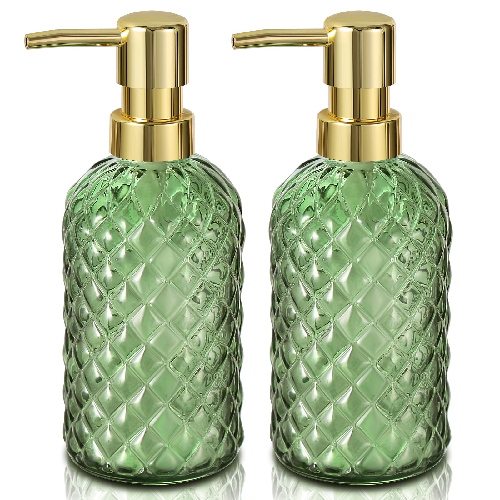 GMISUN Glass Soap Dispenser Diamond Style Hand and Dish Soap Dispenser ...