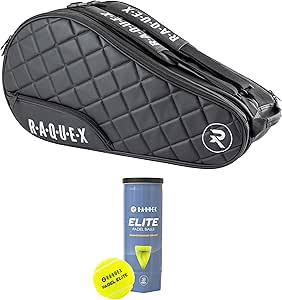 Raquex Elite Padel/Pickleball 4 Racket Bag – Blue or Black - Quilted ...
