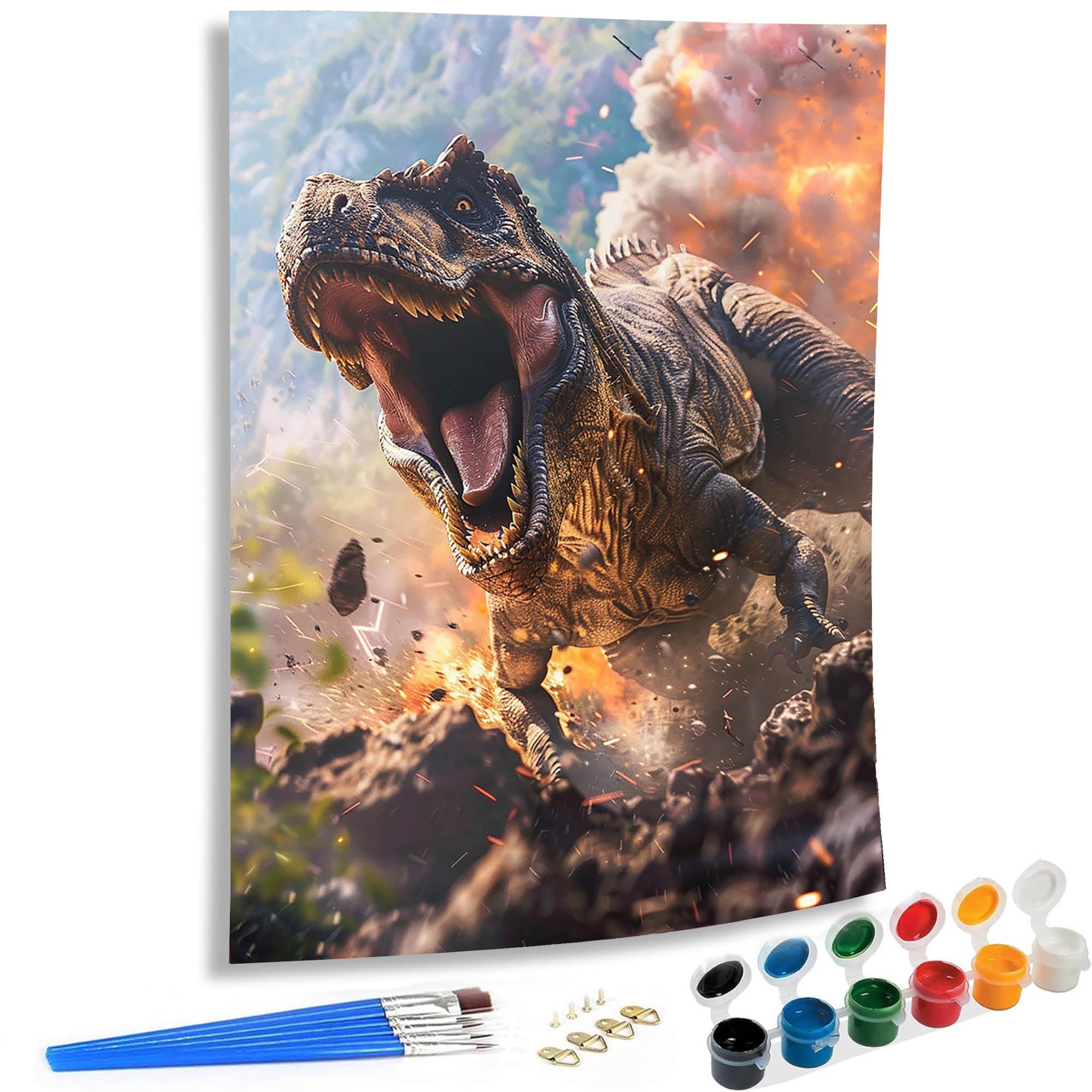 Amazon.com: SKRYUIE Paint by Numbers Kit for Adults Beginner Dinosaur ...