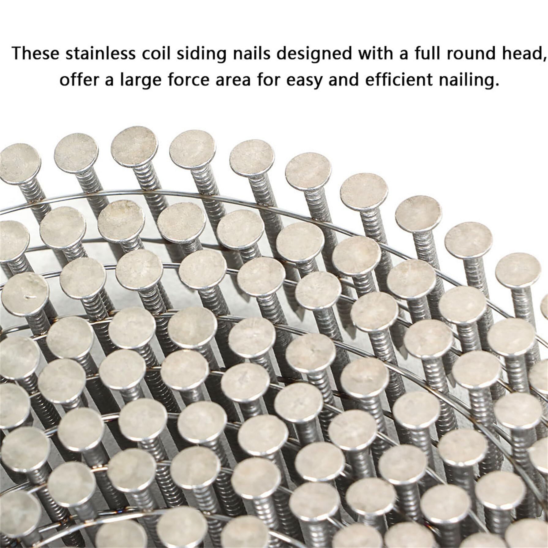3600Pcs 1-3/4 x 0.09 Inch Coil Roofing Ring Shank Siding Nails 15 ...