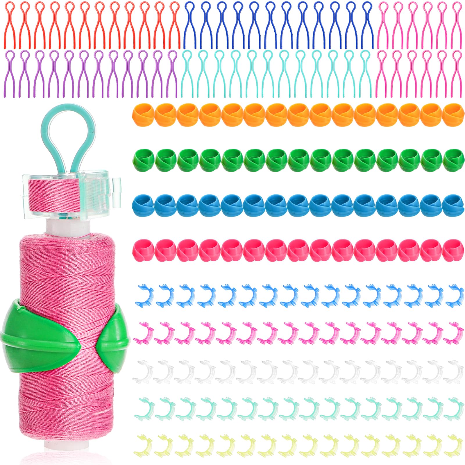 Amazon.com: Acshio 200 Pieces Bobbin Thread Organizing Clips, Bobbin ...