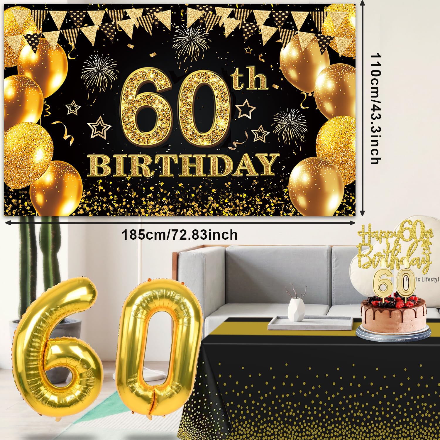 Snapklik.com : 60th Birthday Decorations Men Women