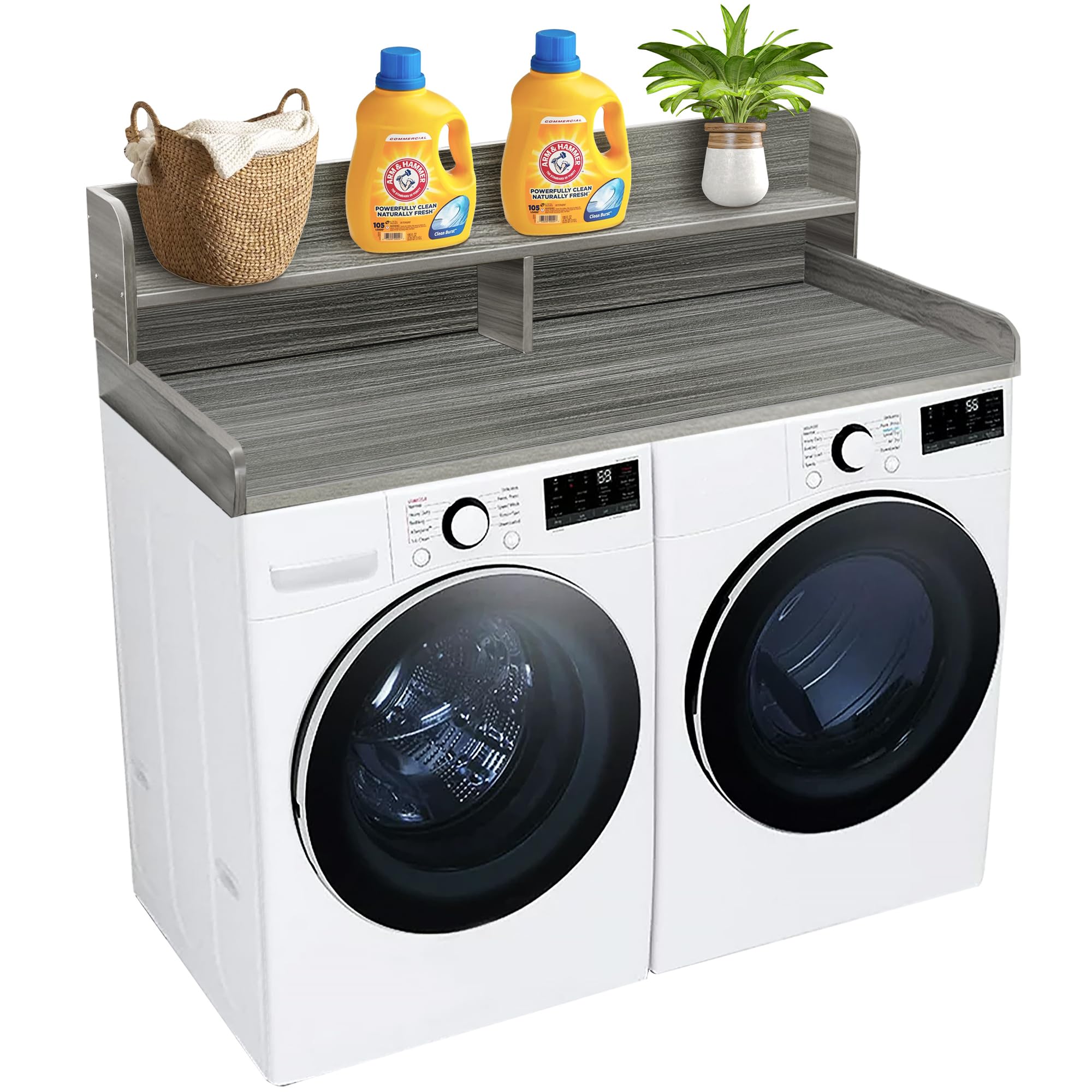 Amazon.com: Royxen Laundry Countertop with 2-Tier Shelf Universal Fit ...