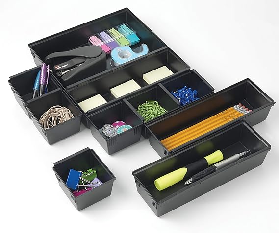 Amazon.com: Dial Industries B689K Drawer Organizer Tray Set, Black ...