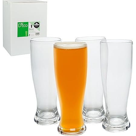 Amazon.com | LUXU Beer Glasses, Hexagon Shape Pilsner Glasses set of 2 ...
