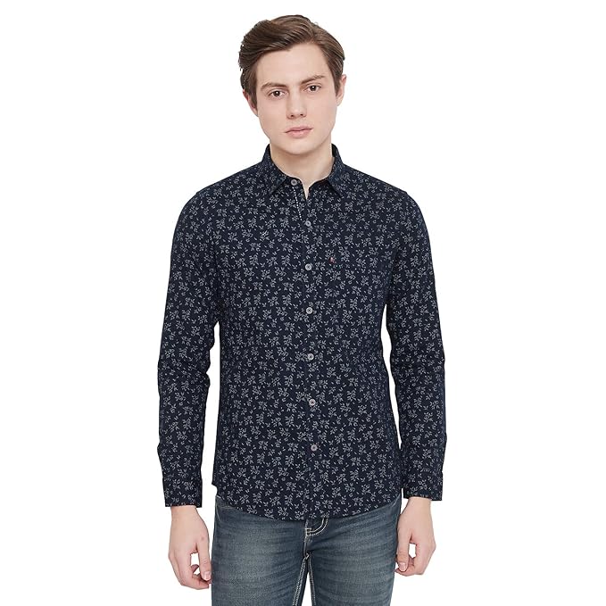 Buy Octave Men Printed Full Sleeve Regular Fit Casual Shirt - XX-Large ...
