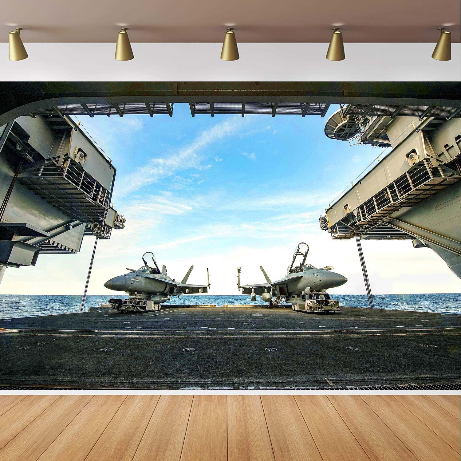 Amazon.com : Aircraft Carrier Backdrop for Navy Party Decorations ...