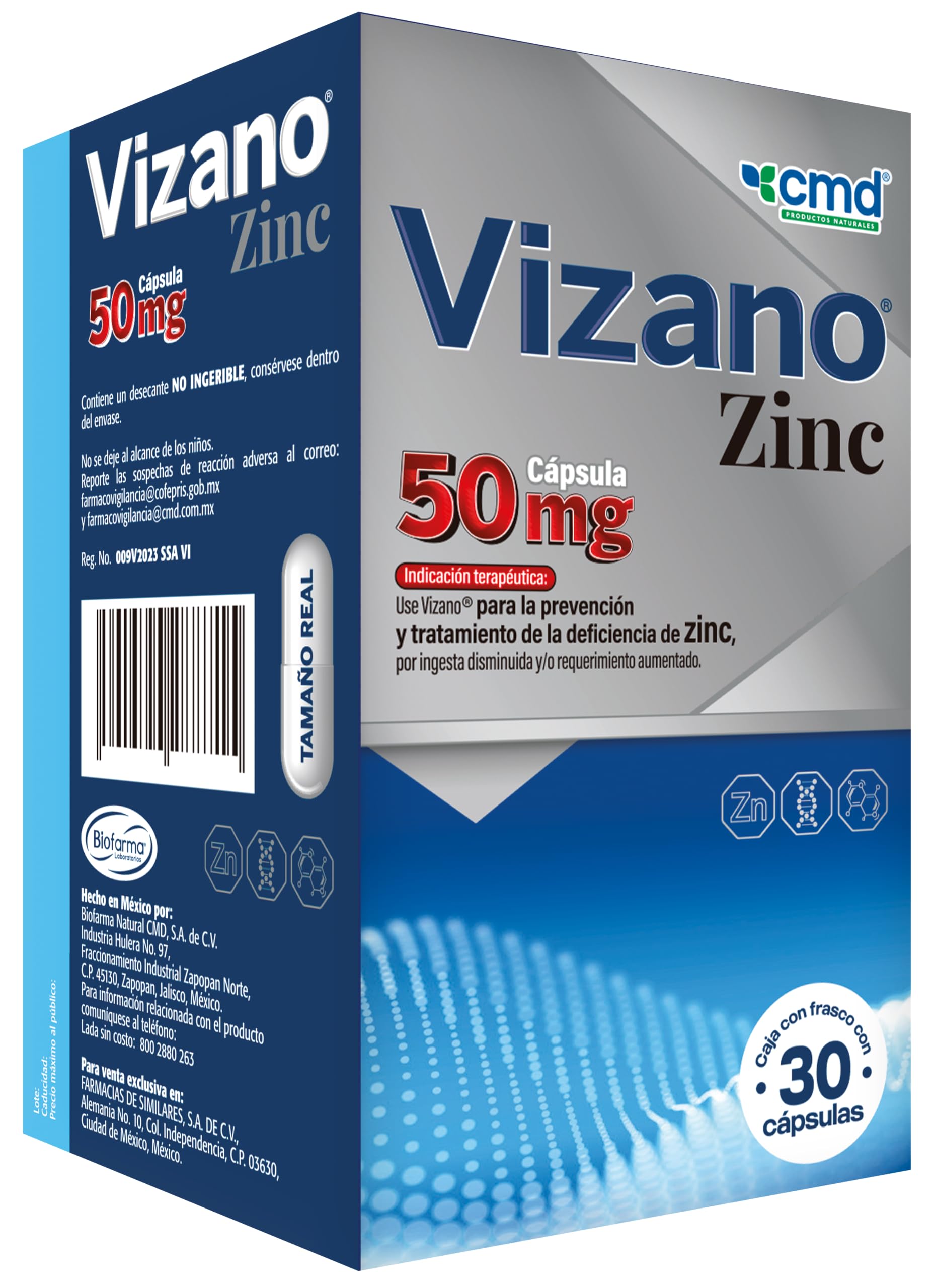 CMD - VIZANO - Zinc 50 mg - Medicamento Vitamínico - 1 Caja con 1 ...