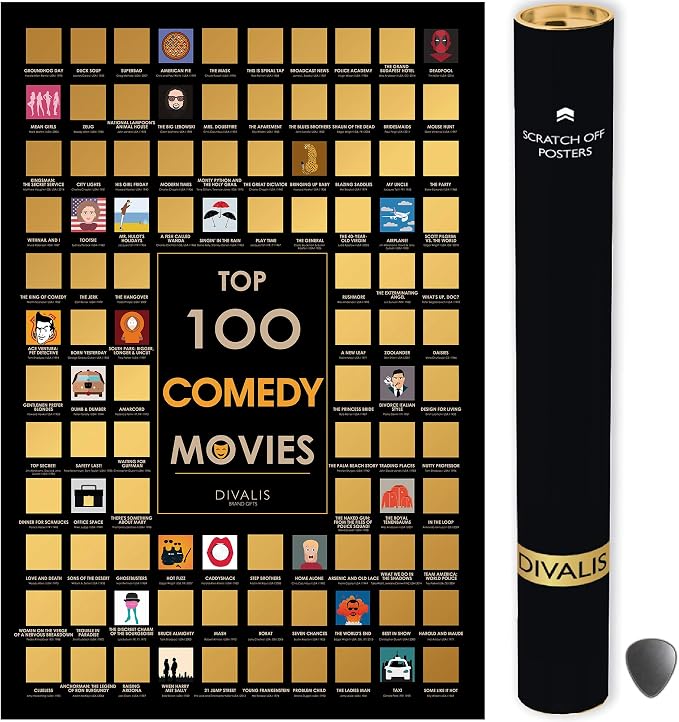 Amazon.com: Top 100 Comedy Movies Scratch off Poster - Large Comedies ...