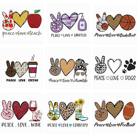 Amazon.com: 9Pcs Animals Iron On Decals for Clothing DIY Heat Transfer ...