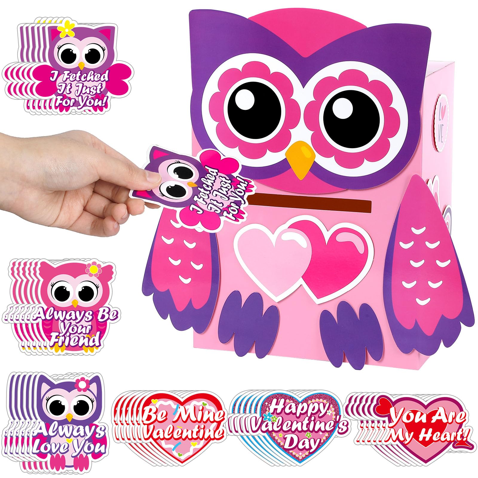 Amazon.com: CHUNNIN Valentines Day Card Box Crafts for Kids 48 Heart ...