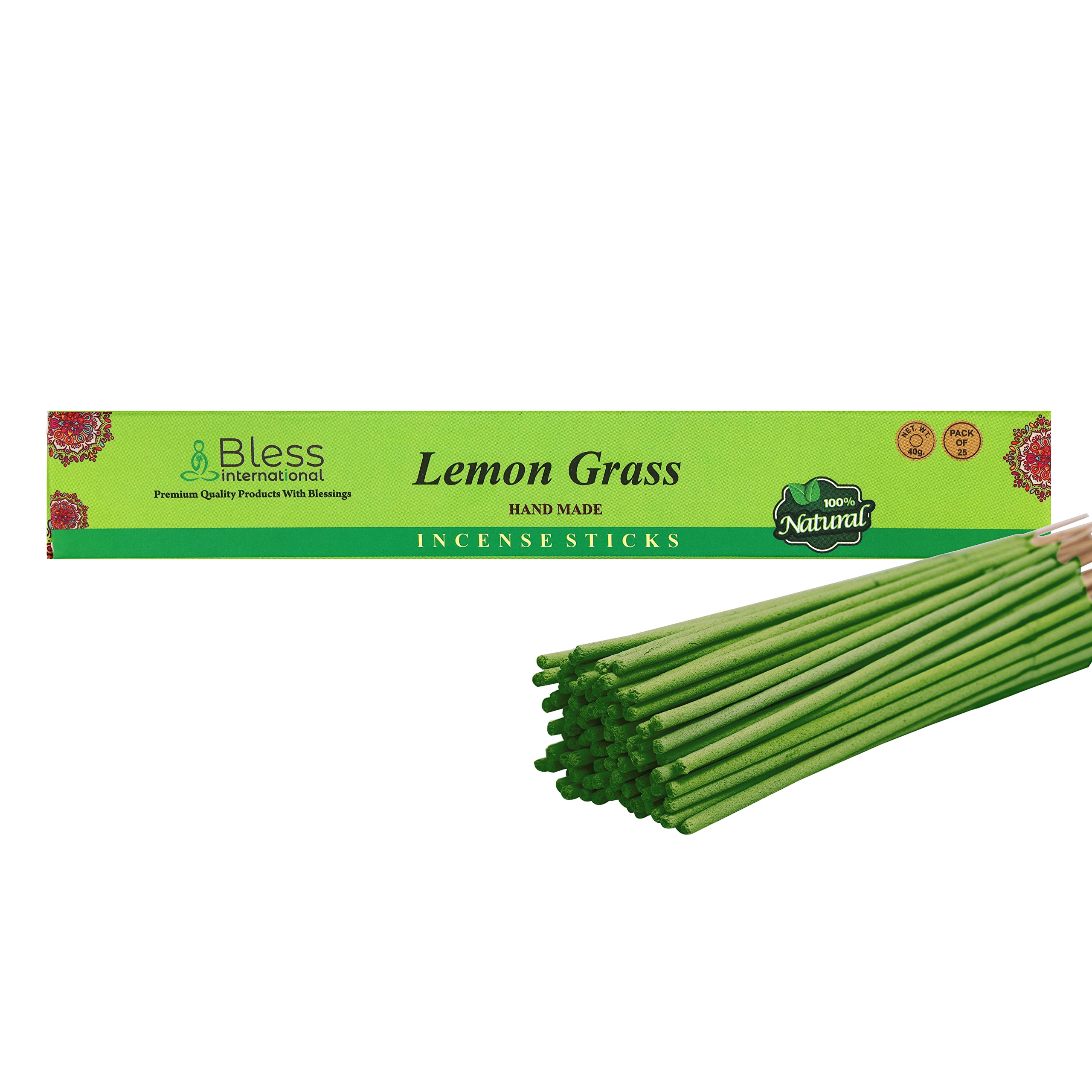 Amazon.com: Bless-Lemon-Grass-Incense-Sticks 100%-Natural-Handmade-Hand ...