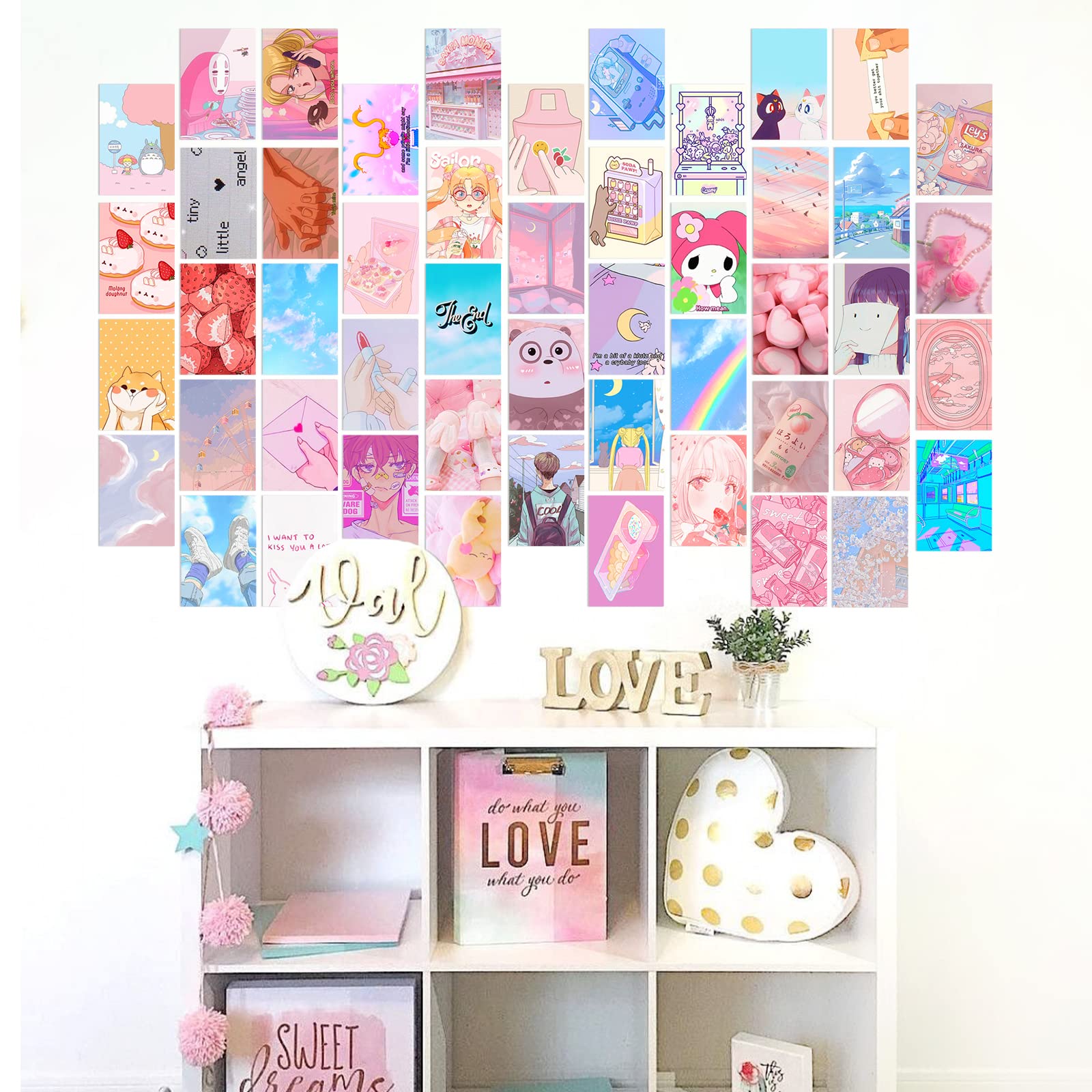 GENSTEUO Kawaii Anime Wall Collage Kit Aesthetic Pictures, 50 Set 4x6 ...