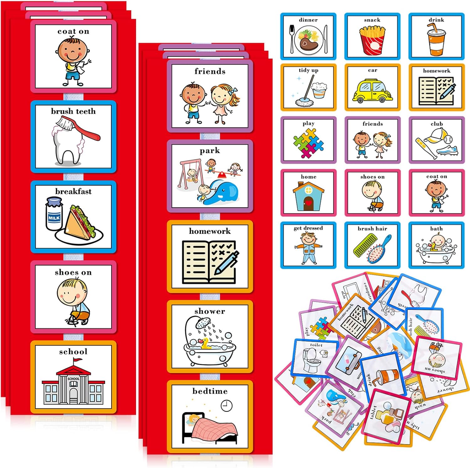 35 tarjetas de horario visual para niños, tarjetas de rutina en el ...