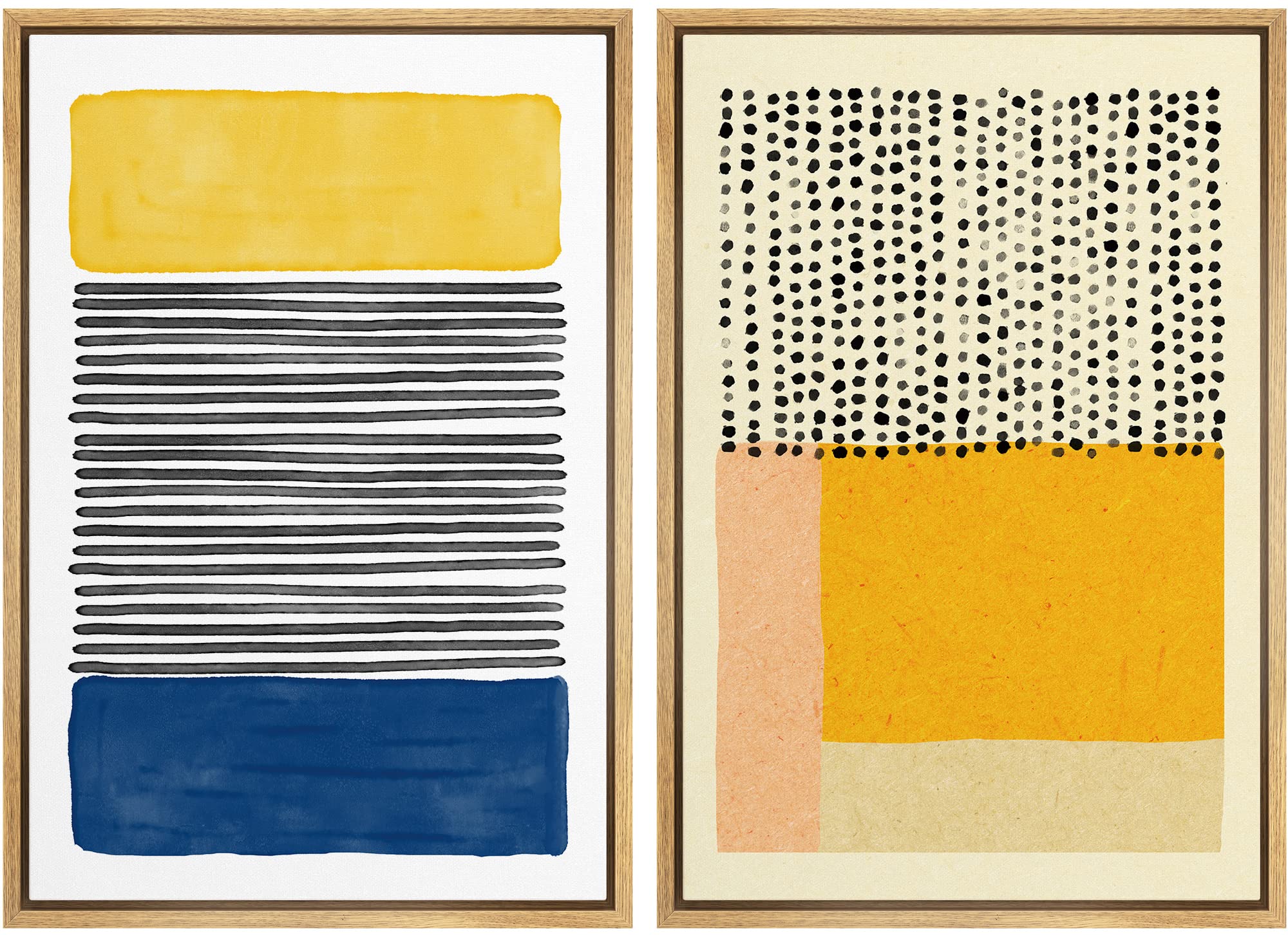 Amazon.com: IDEA4WALL Framed Canvas Print Wall Art Yellow, Blue ...