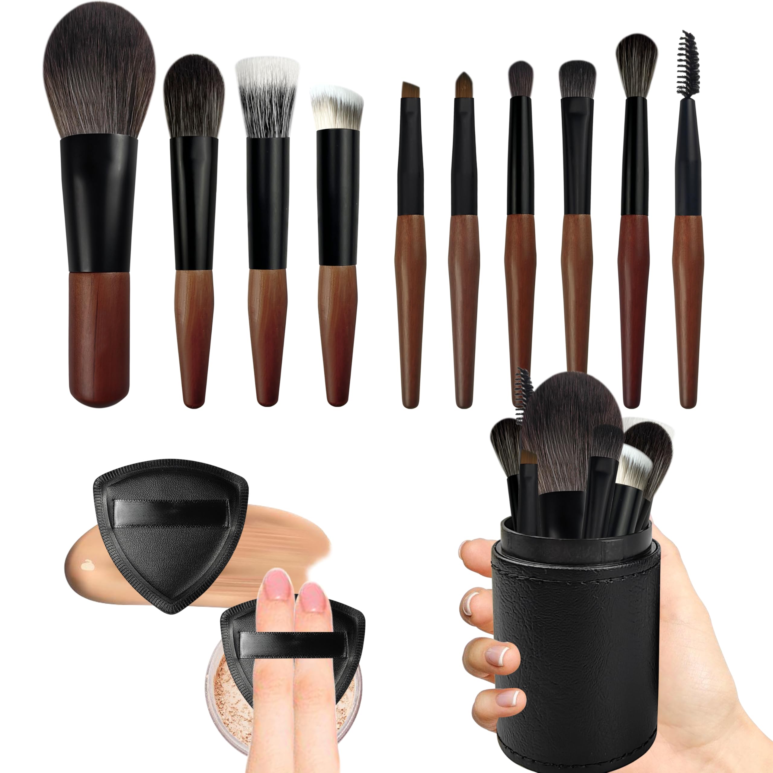 Amazon.com: Travel Makeup Brush Set with Case, Mini Makeup Brushes Set ...