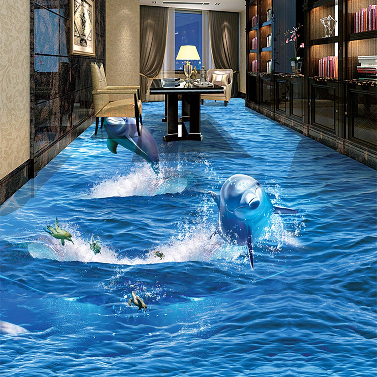 Amazon.com: ECYC 3D Water Waves Beach Ocean Waterproof Creative Floor ...