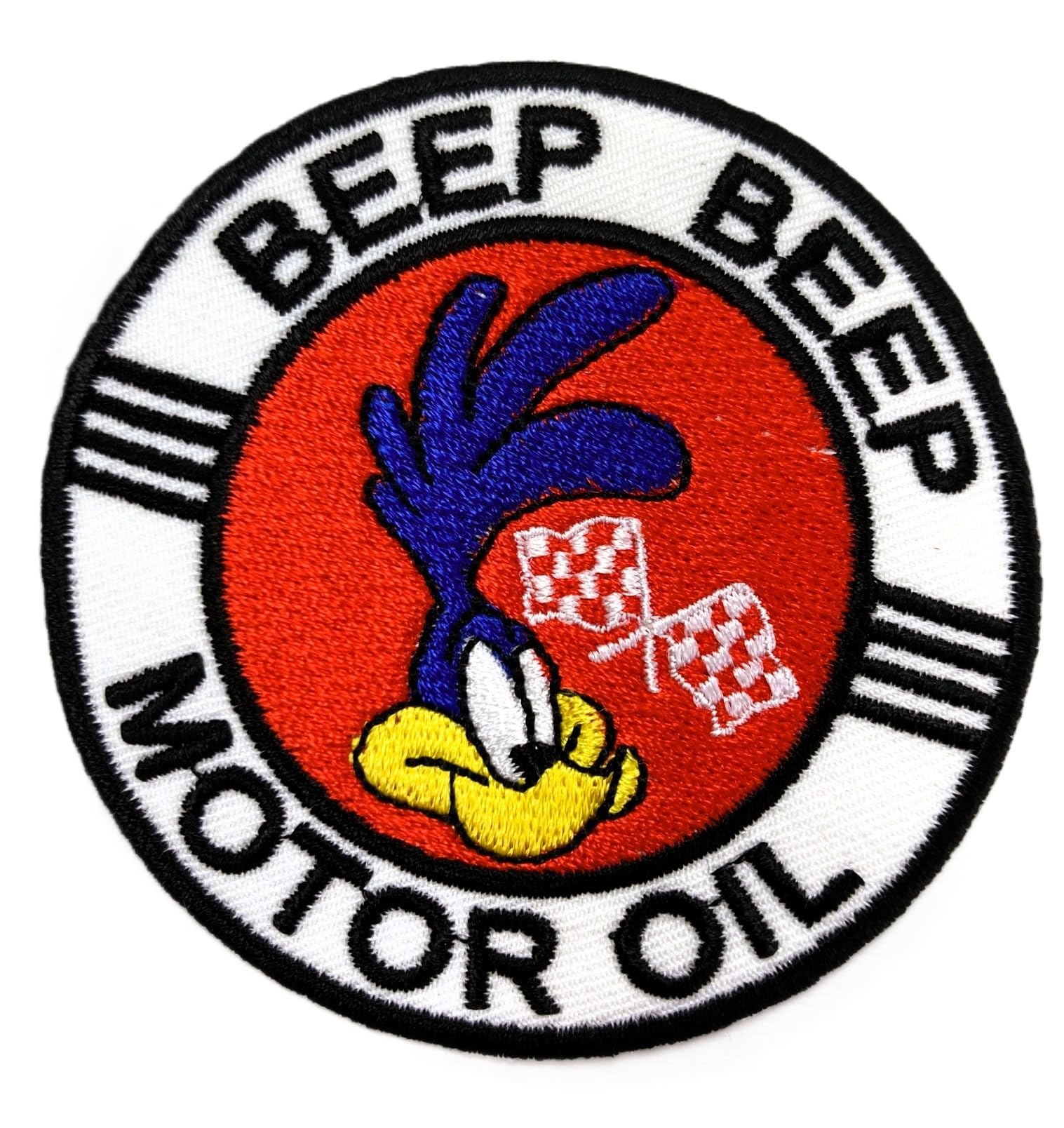Amazon.co.jp: ワッペン キャラクター ロード ランナー (MOTOR OIL 丸) BEEP アイロンワッペン アメカジ ...