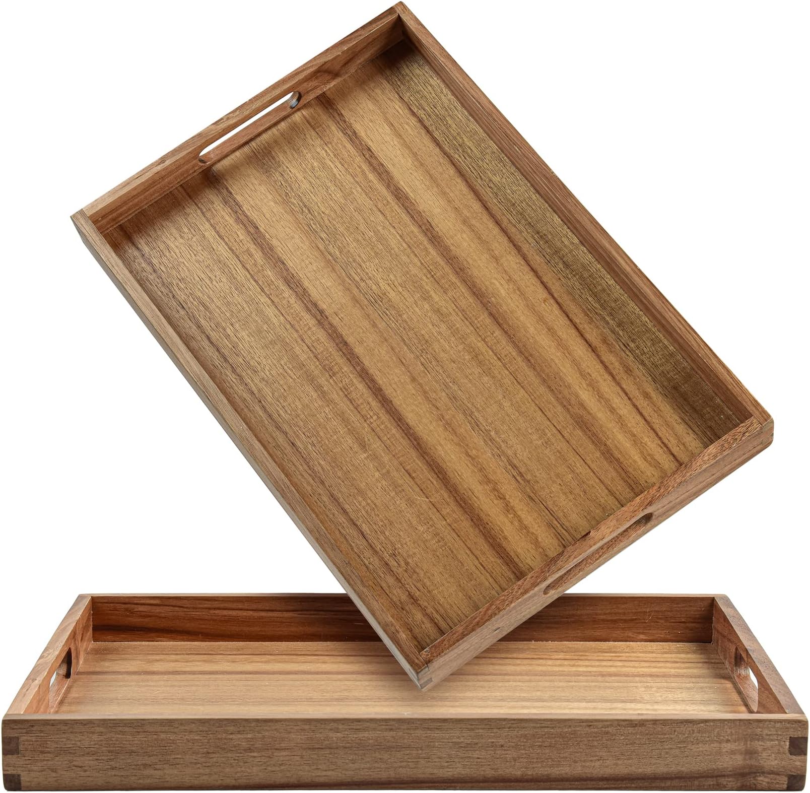 Amazon.com: Arohecx 11" x 15" Wood Serving Tray with Handle, Large ...