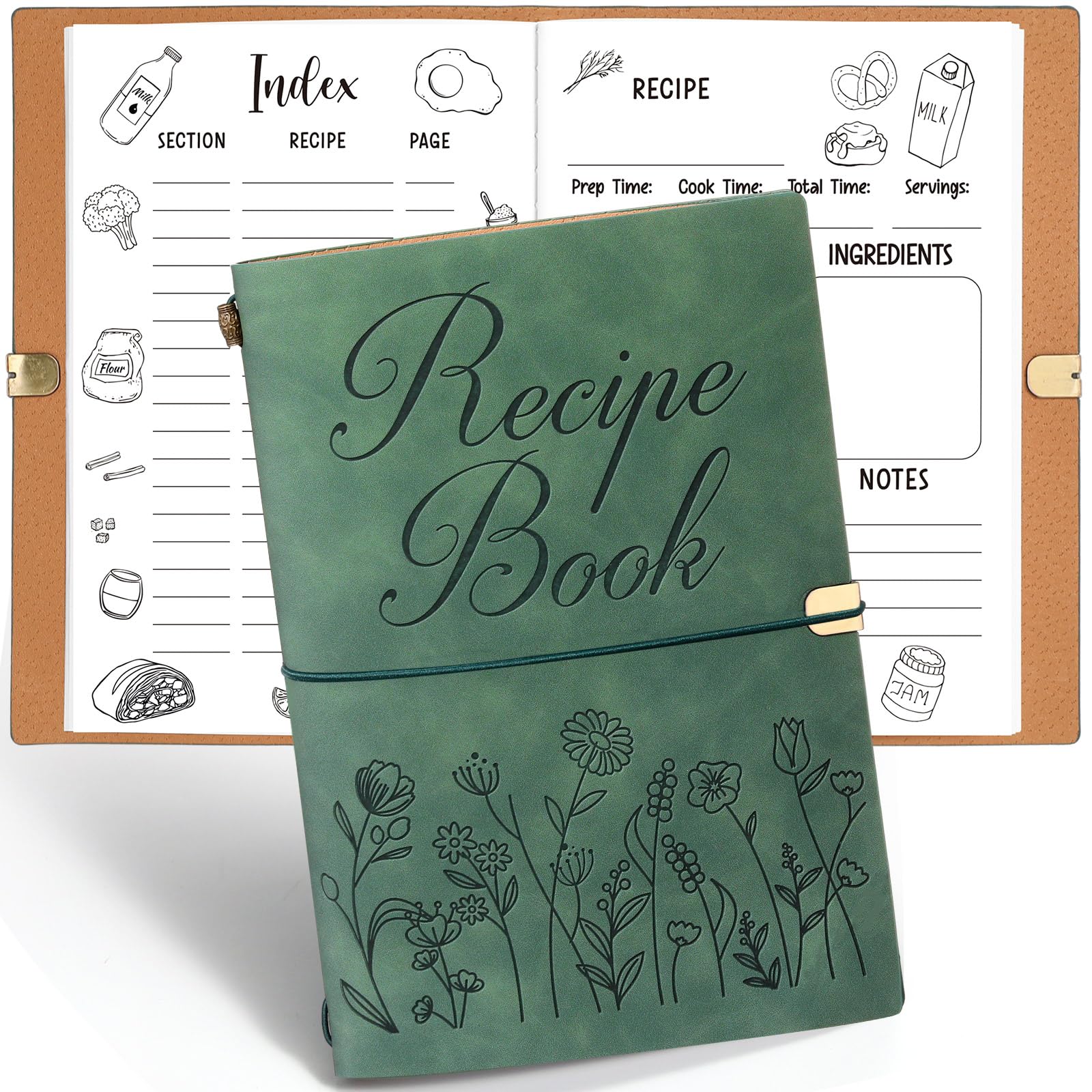 Amazon.com: Mooliwe Blank Recipe Book to Write in Your Own Recipes A5 ...