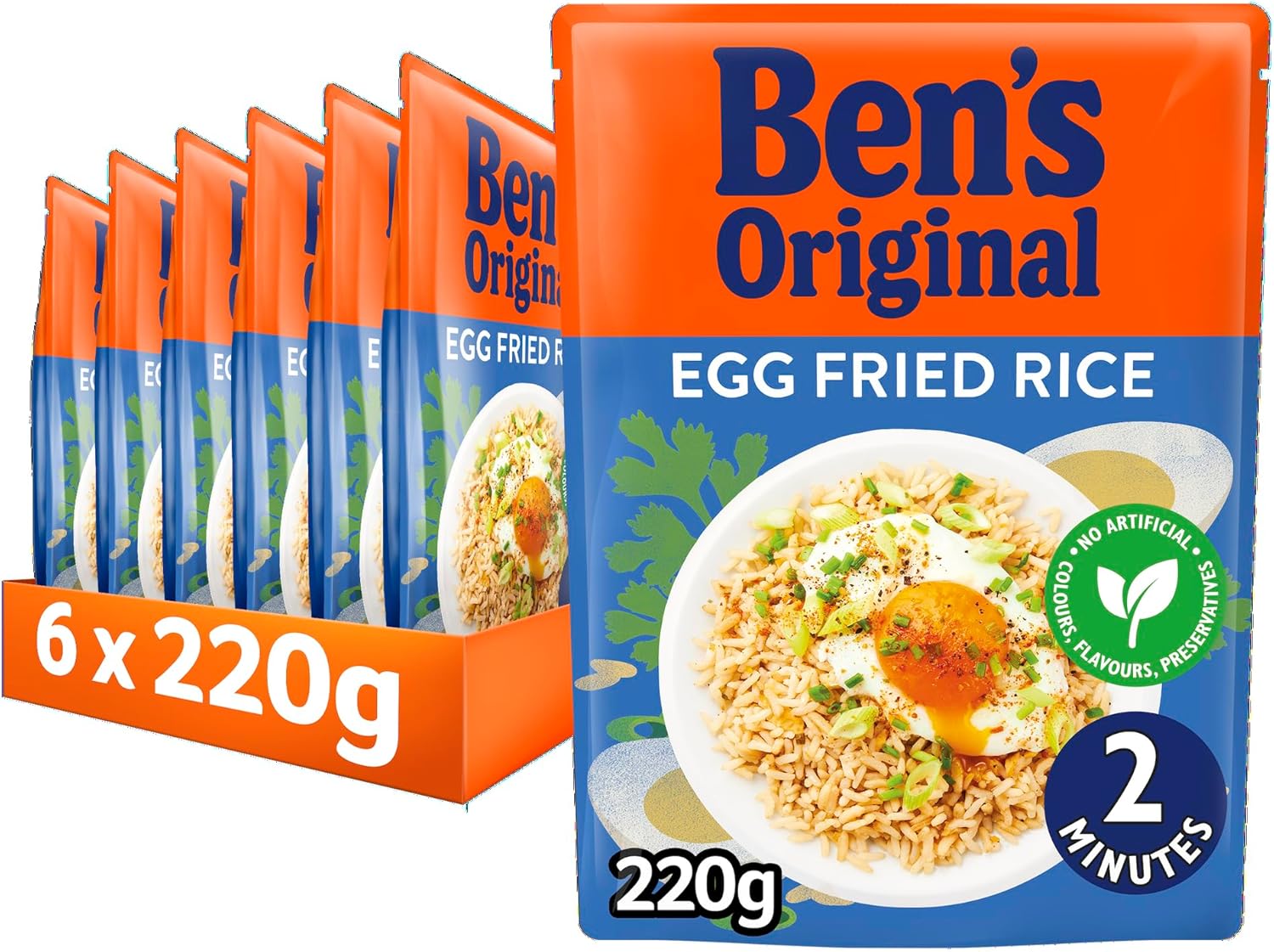 BEN'S ORIGINAL Egg Fried Microwave Rice, Bulk Multipack 6 x 220g ...