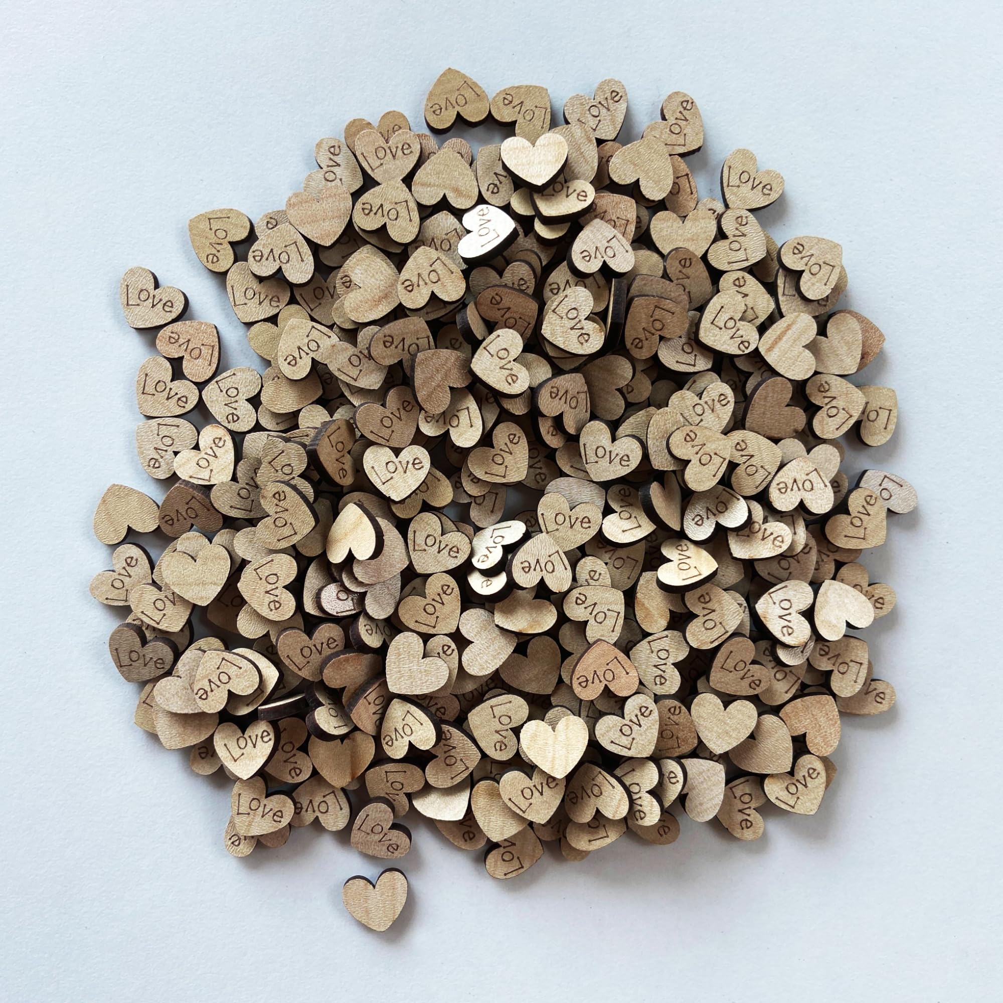 250 Pcs Rustic Wooden Love Hearts, Mini Heart Shaped Slices for Wedding ...