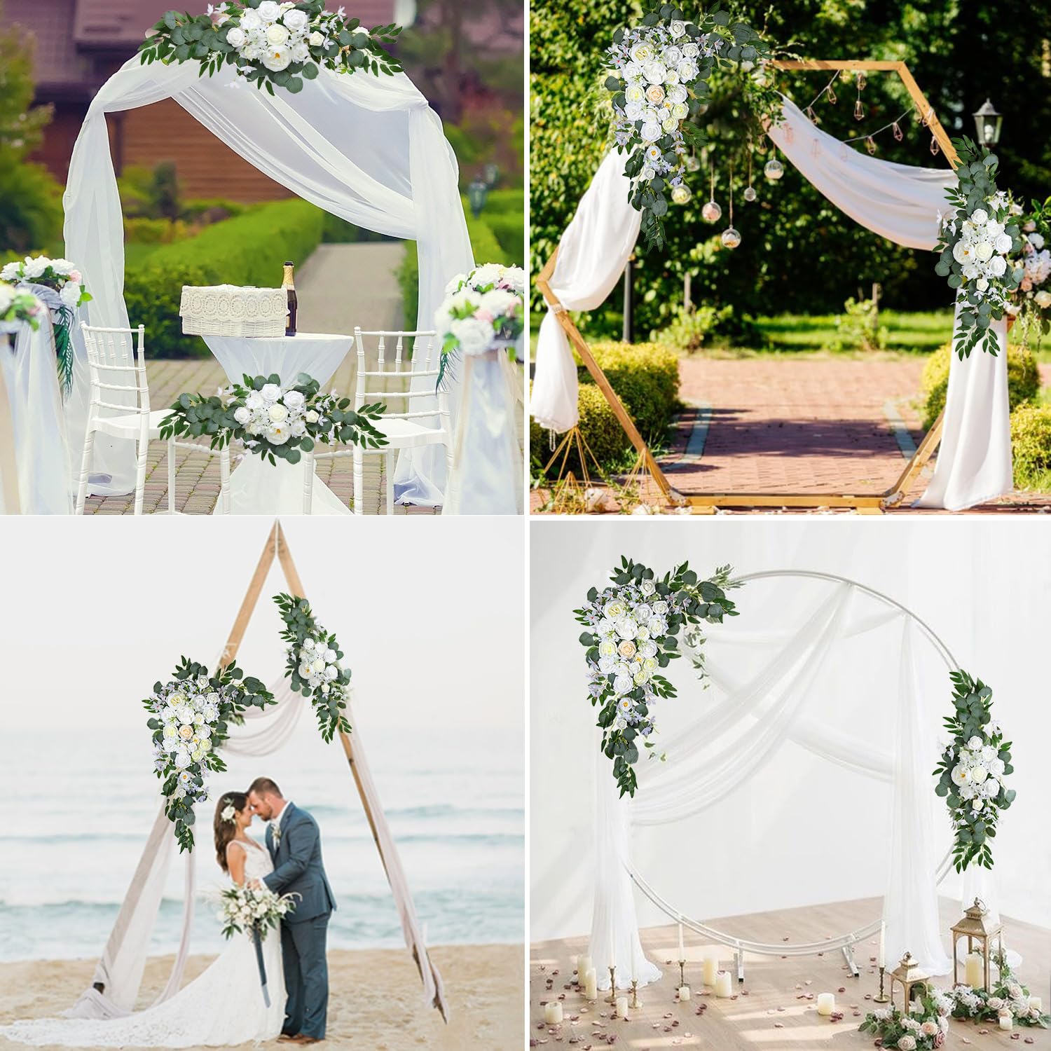 White Wedding Arch Ideas Chiffon Wedding Arch Draping Fabric Drapes 6