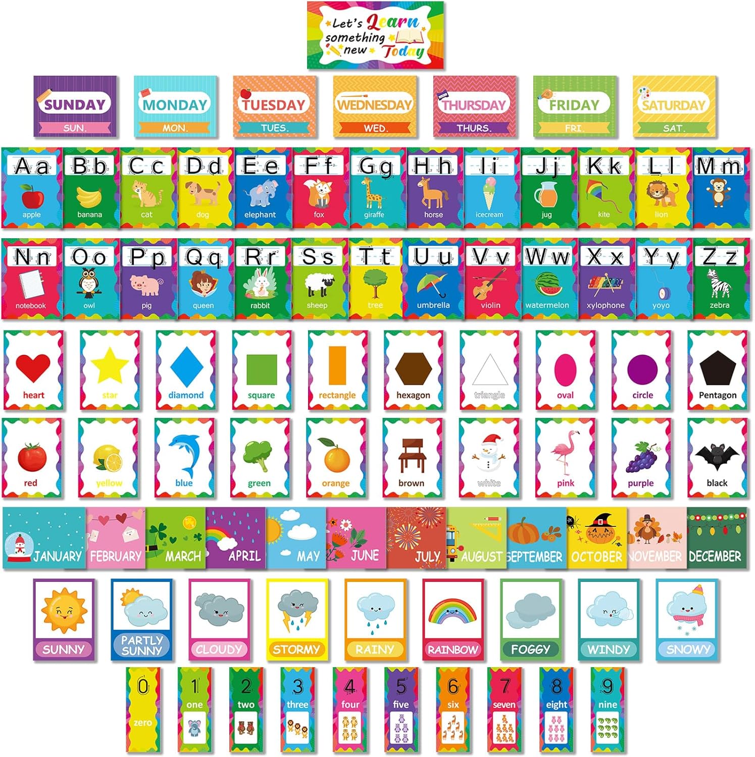 Amazon.com: Kosiz 85 Pcs Alphabet Number Bulletin Board Set Educational ...