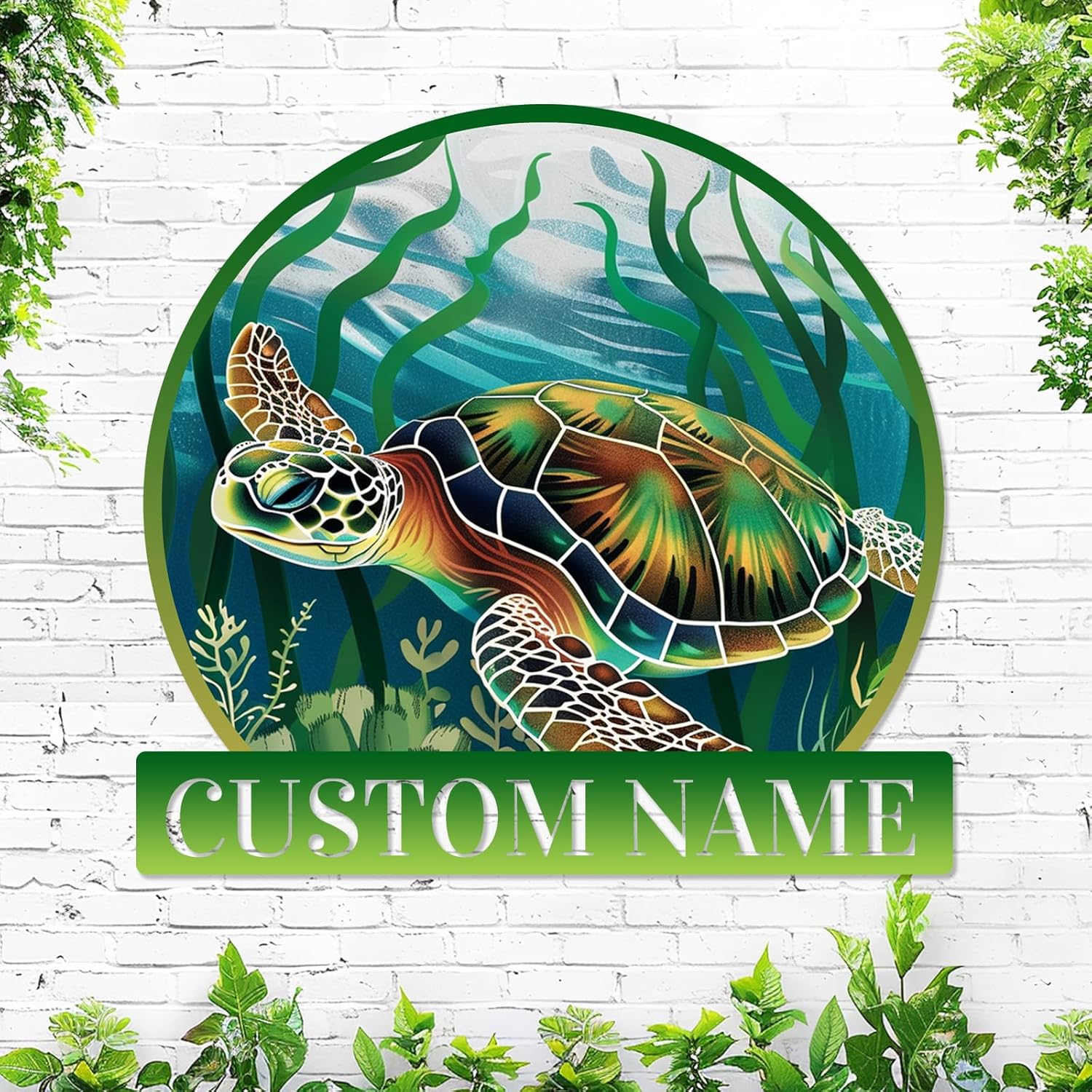 Amazon.com: Personalized Sea Turtle Name Sign Metal Wall Art, Custom ...