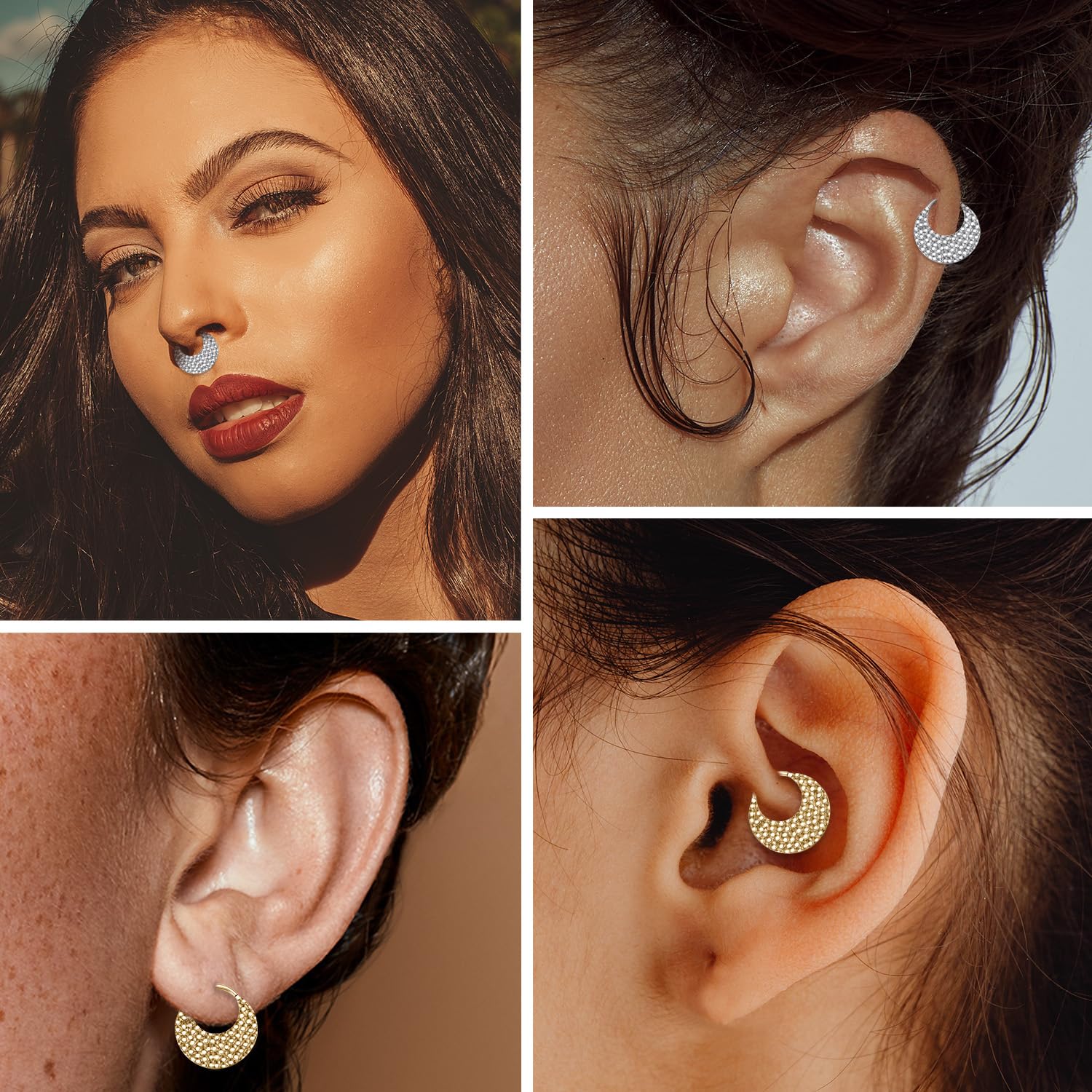 Snapklik.com : Septum Rings Gold Daith Conch Orbital Piercing Jewelry ...
