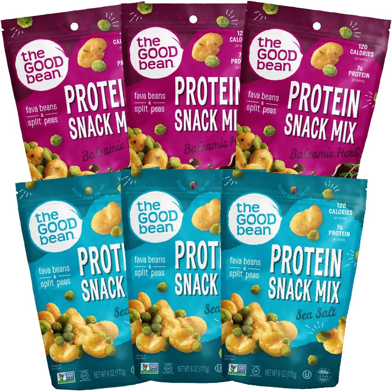 Amazon.com: The Good Bean Protein Snack Mix - Variety Pack - (6 Pack) 6 ...