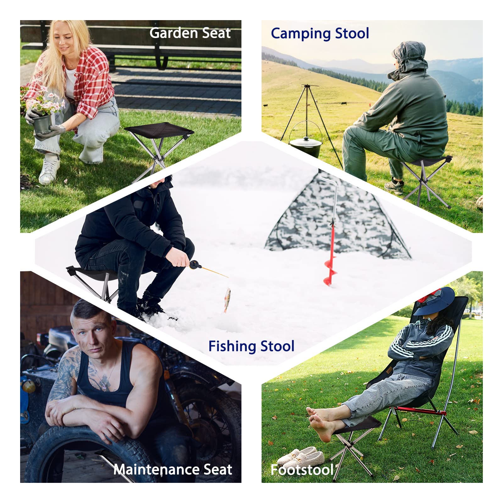 Snapklik.com : KOKSRY Camping Stool,Small Folding Chair,13.8 ...