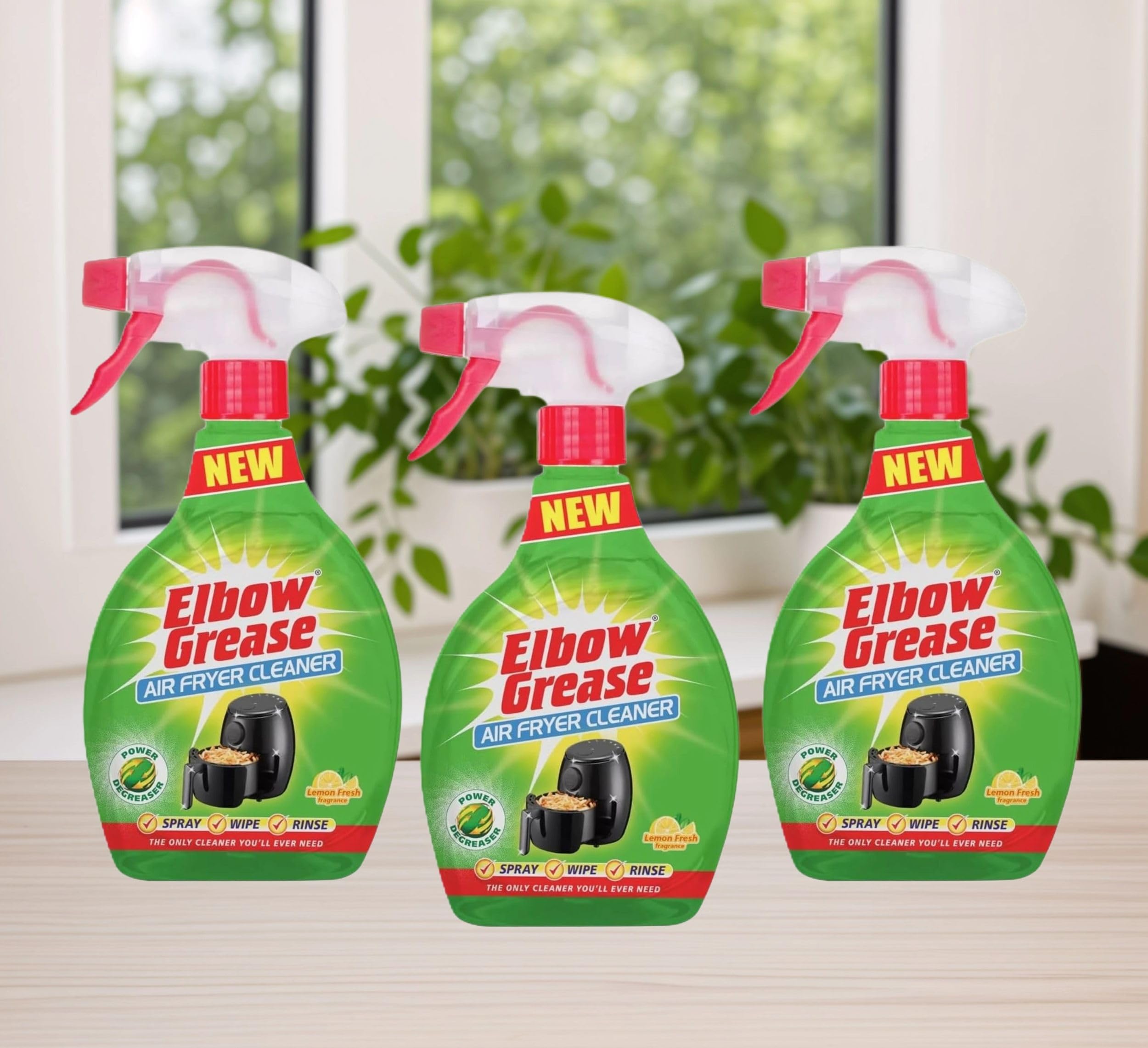 3 x Air Fryer Cleaner Elbow Grease Degreaser Spray Lemon Fresh 500ml ...