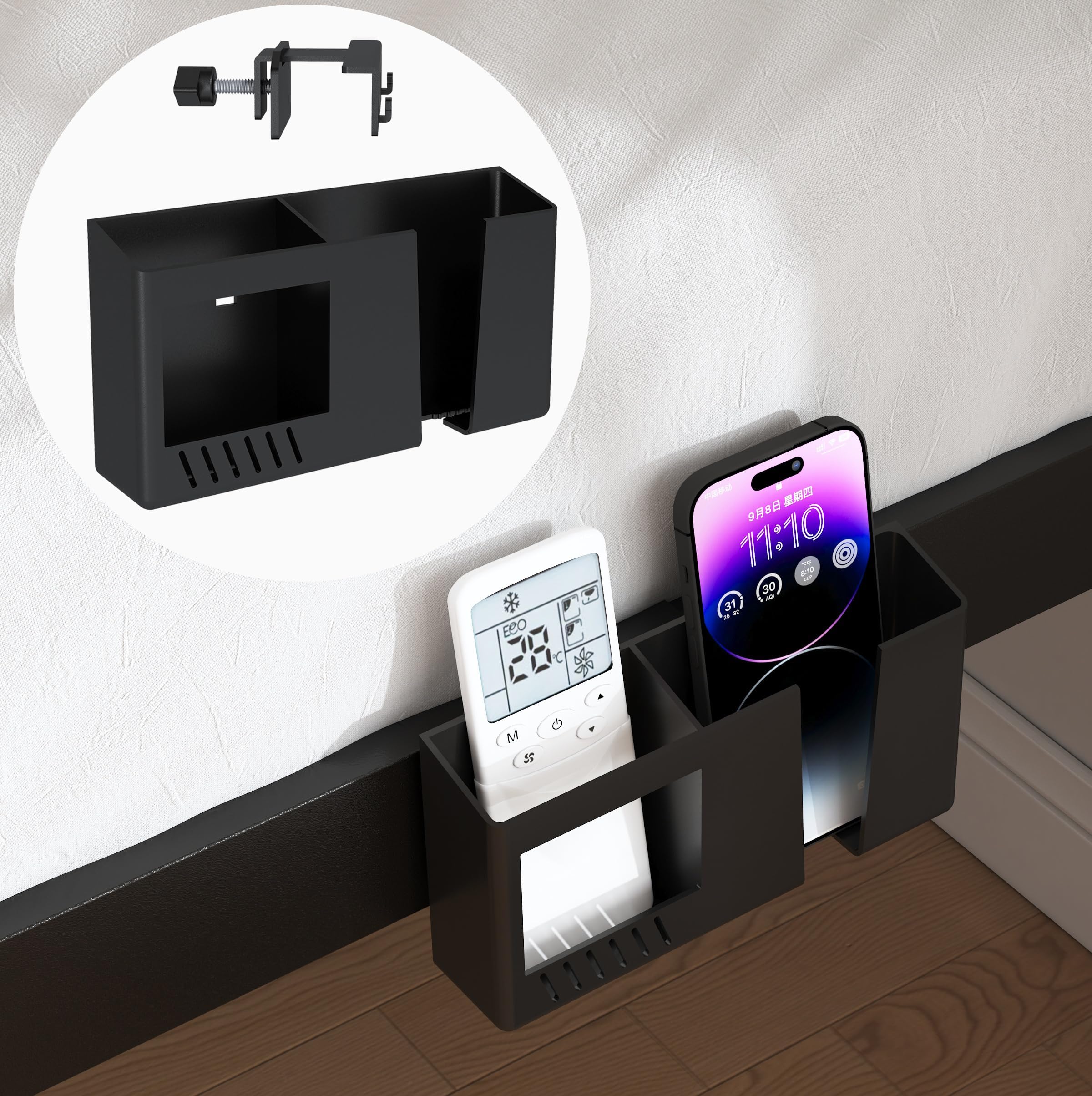 Amazon.com: SHLAND 2 Pack Bedside Caddy Organizer, Plastic Bunk Bed ...