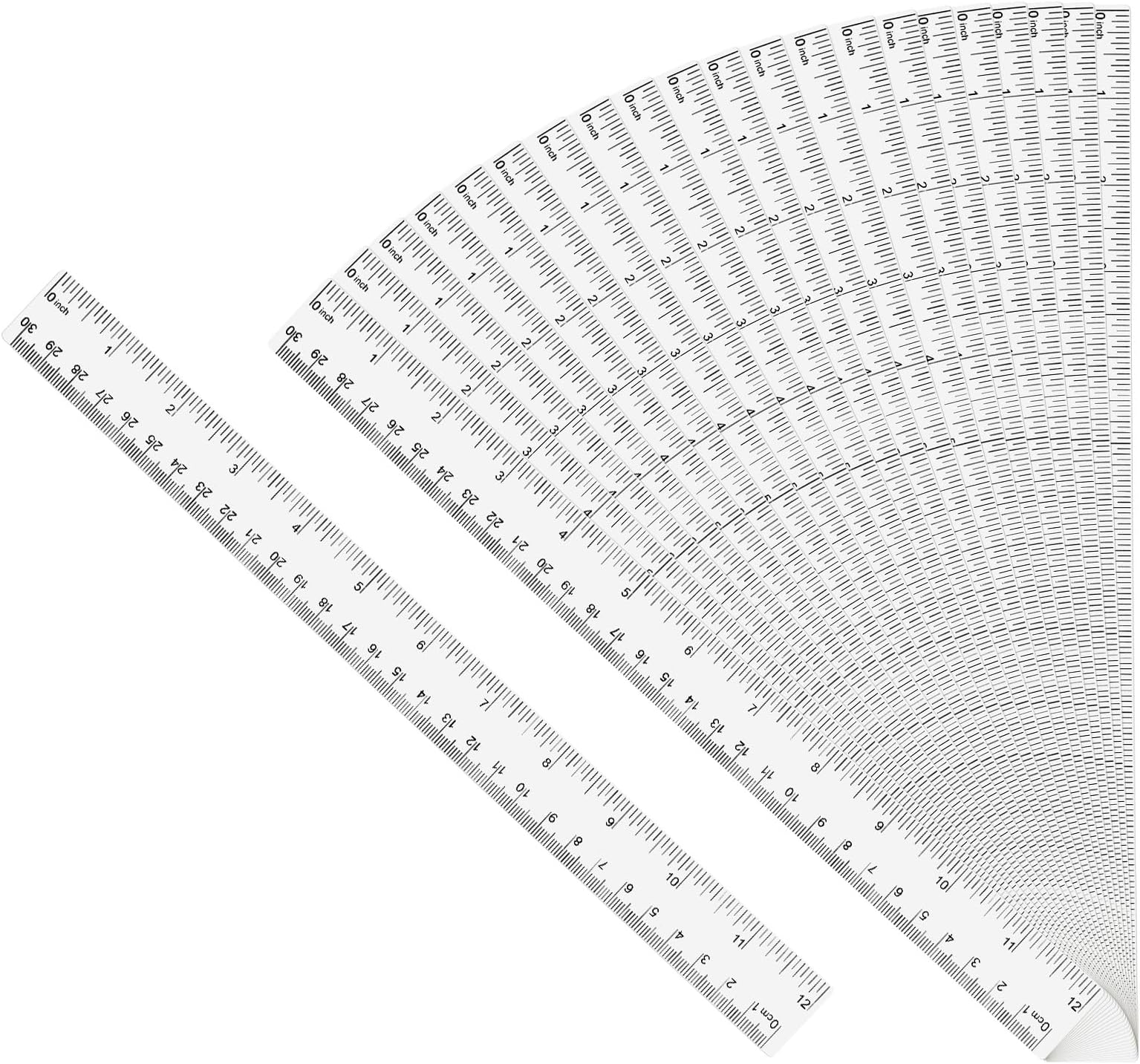Amazon.com: EBOOT 20 Pack Clear Plastic Ruler 12 Inch Straight Ruler ...