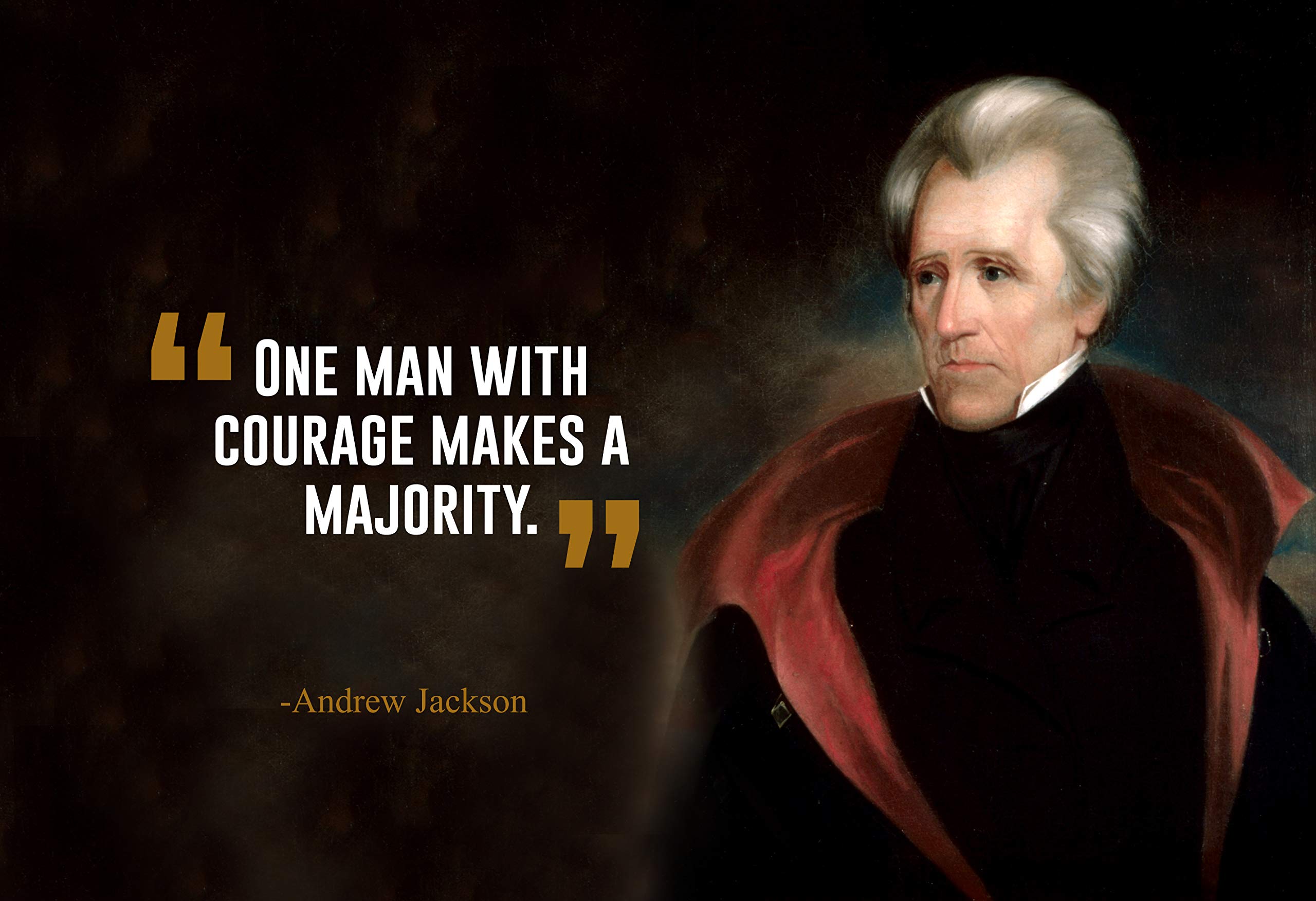 Andrew Jackson Motivational Quotes One Man With Courage Makes A