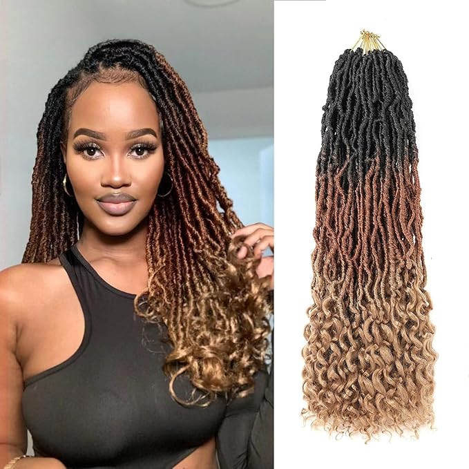 Stephanie 18 Inch Goddess Faux Locs Crochet Braids With Curly Ends 8 ...