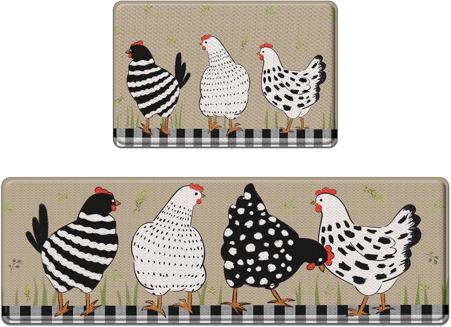 Amazon.com: Nesphy Anti-Fatigue Rooster Kitchen Rug Set of 2 Cushioned ...